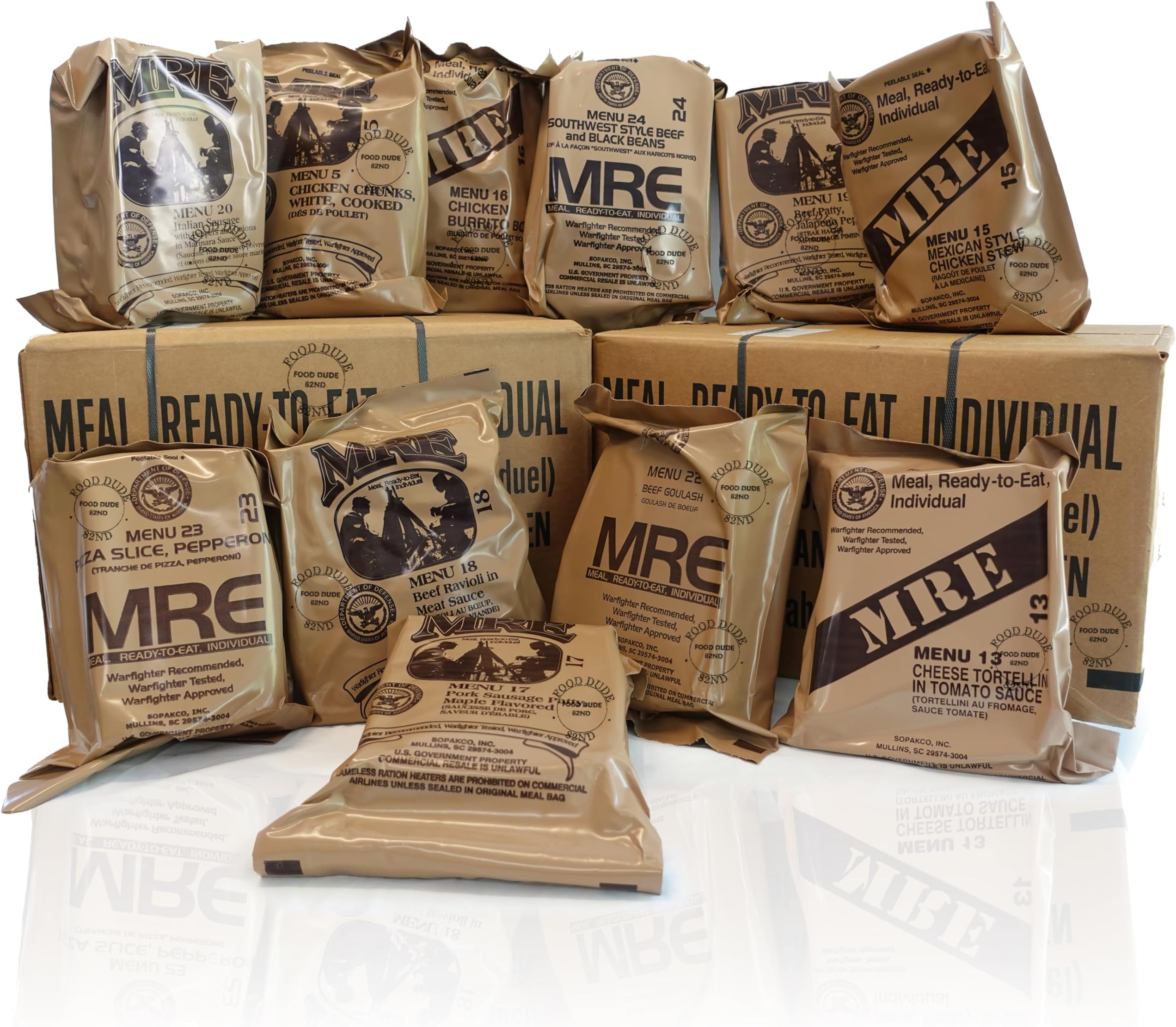Amazon.com: MREs (Meals Ready-to-Eat) Genuine U.S. Military Surplus Assorted Flavor (6-Pack ...