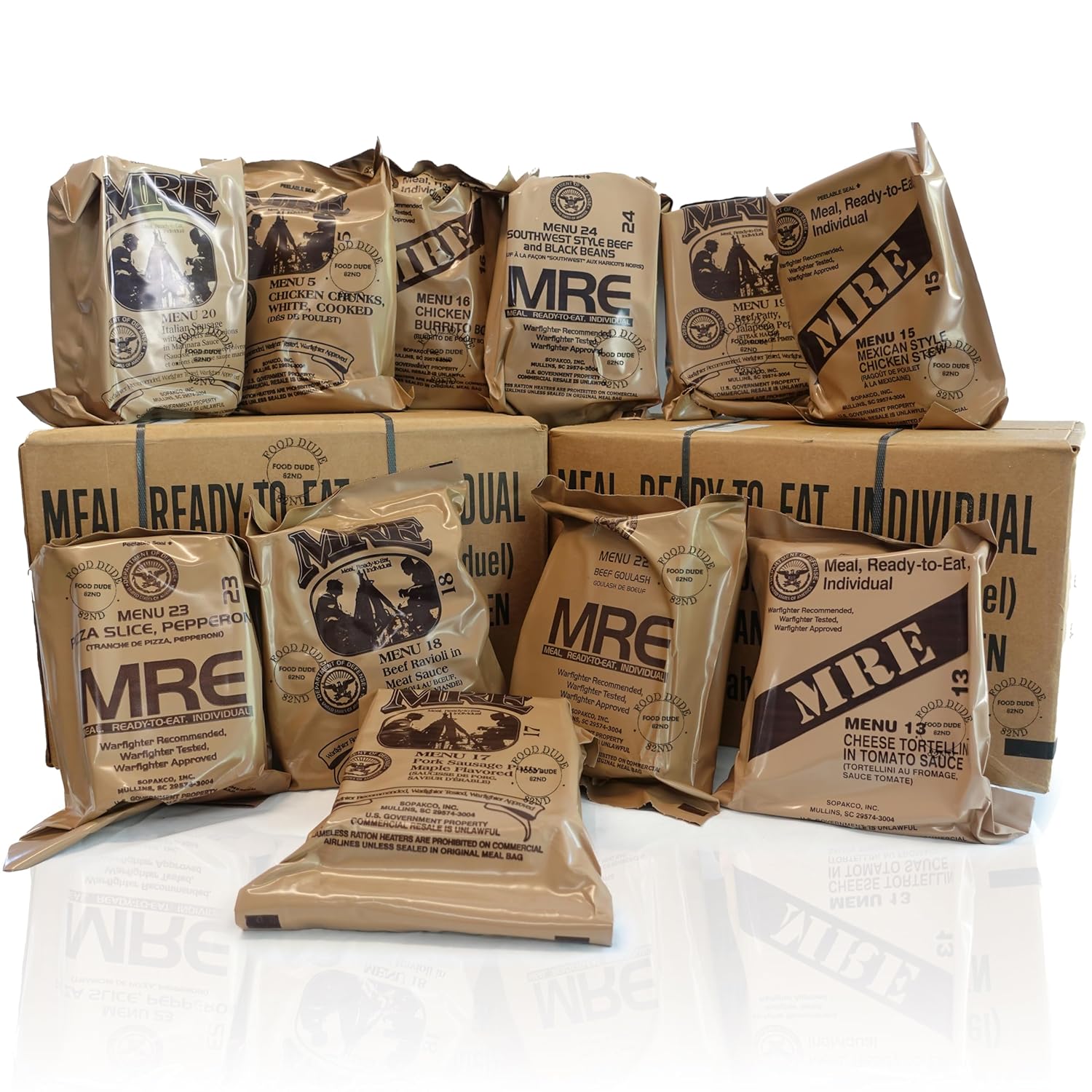 Amazon.com: 12 MRE Food Pack MRE Surplus - 2027 Inspection - Meals Ready to Eat Military Meals ...