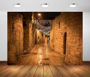 Amazon.com : BELECO 6x4ft Fabric Bethlehem Old Street at Night Backdrop ...