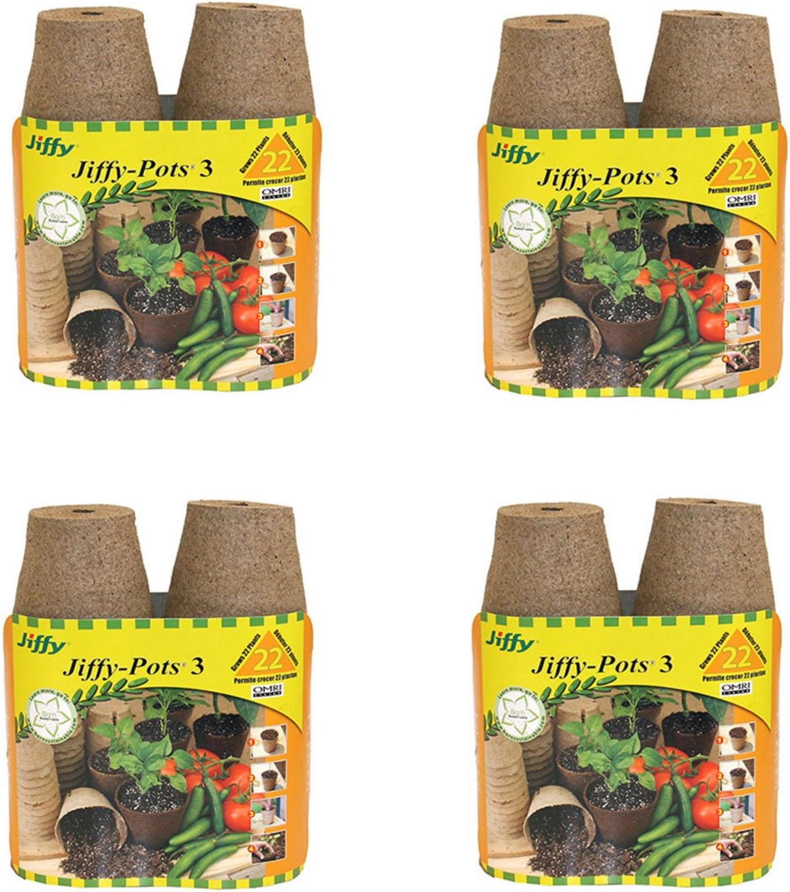Amazon.com: Jiffy-Pots Organic Seed Starting 3" Biodegradable Peat Pots ...