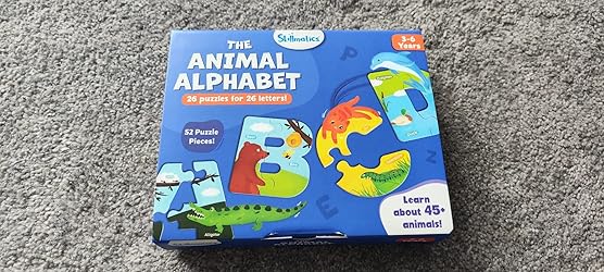 Skillmatics Animal Alphabet Puzzle - 52 Piece Jigsaw Puzzle for ...