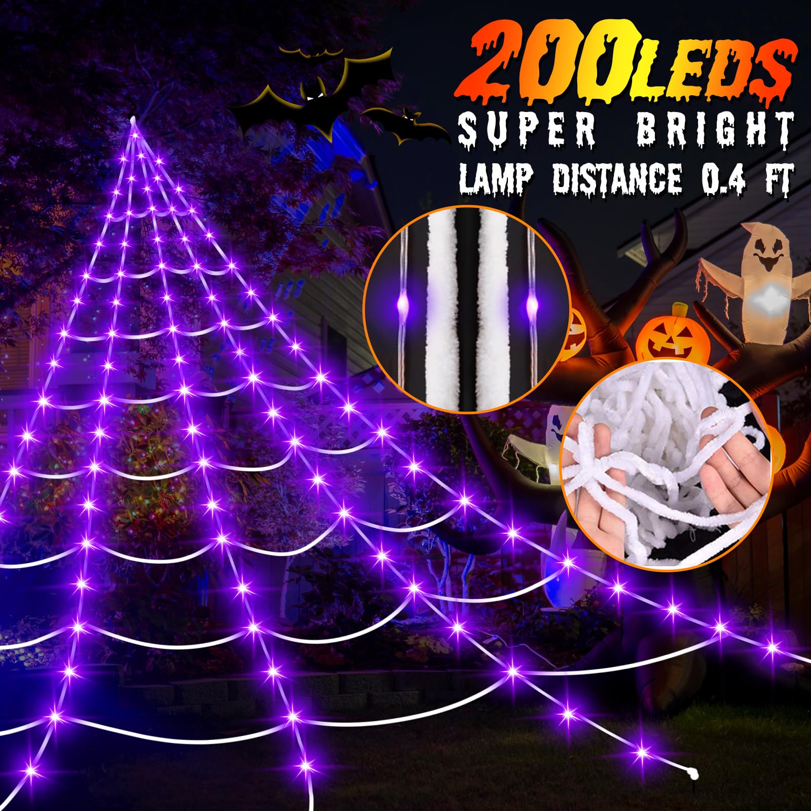 Snapklik.com : Halloween Decorations Outdoor, 200 LED Halloween Giant ...