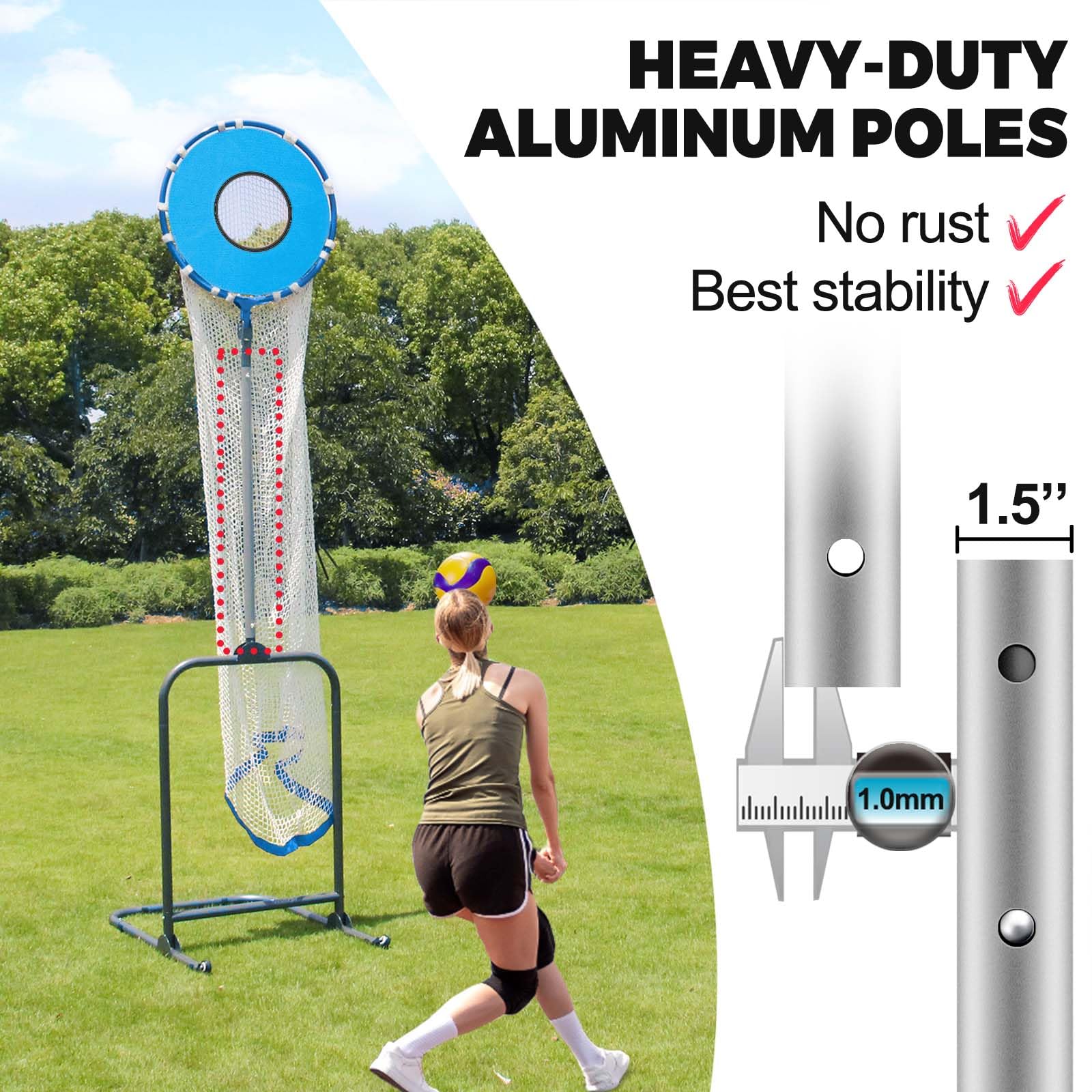 Adjustable Volleyball Training Net Portable Volleyball Setter Trainer ...
