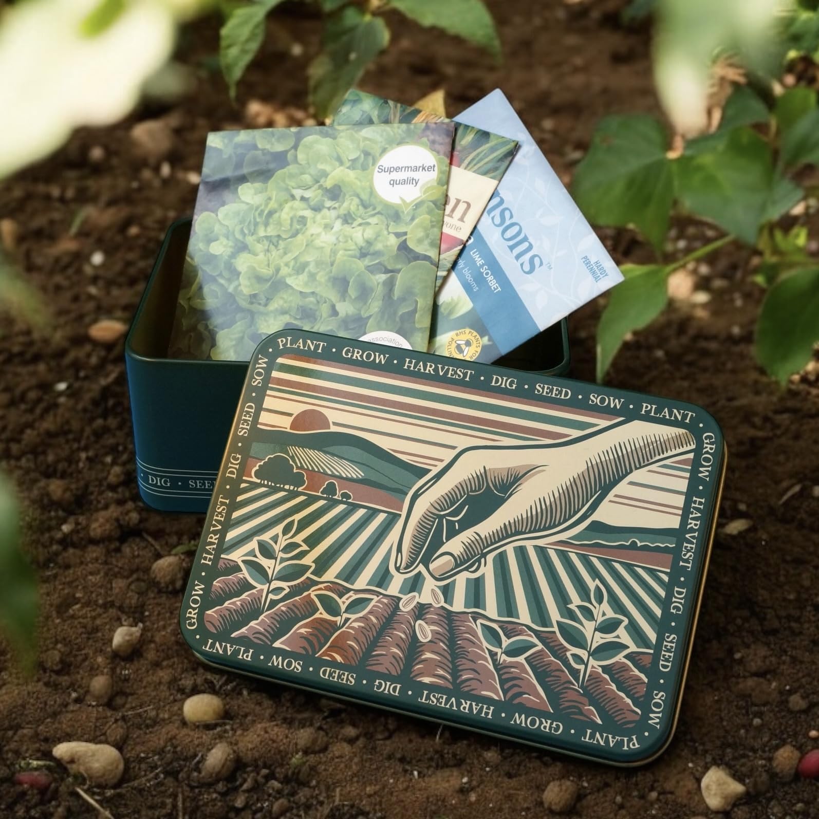 TINIT Seed Packet Storage Tin Organiser Gardening Gift Grandad Dad ...