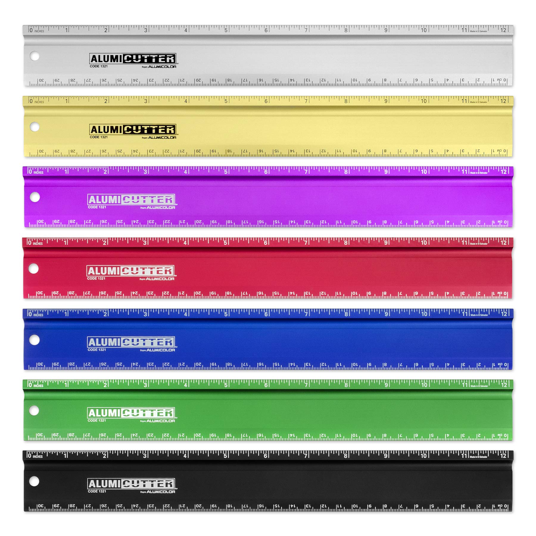 Snapklik.com : Alumicolor AlumiCutter Aluminum Straight Edge w/Inch And ...