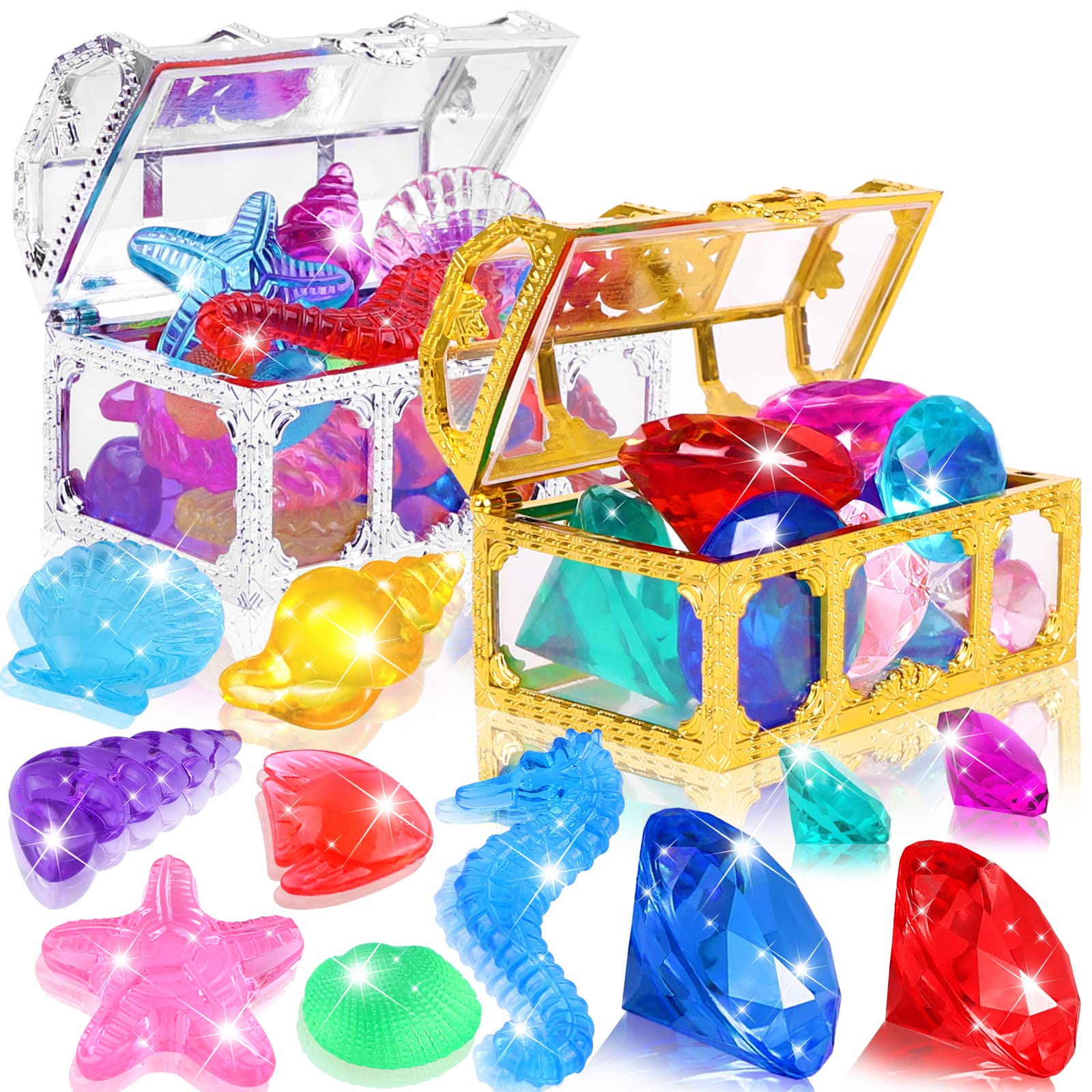 Amazon.com: YUJUN 30 Pieces Colorful Diving Gem Pool Toys Big Diamond ...