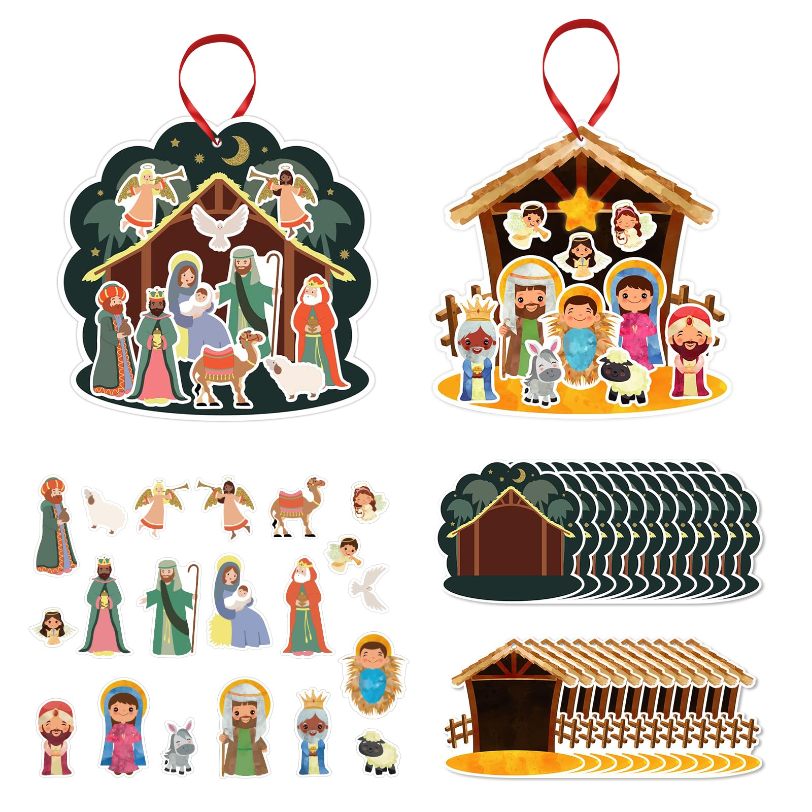 Christmas Stickers Christmas Make A Face Stickers - 24 Sheets Holiday ...