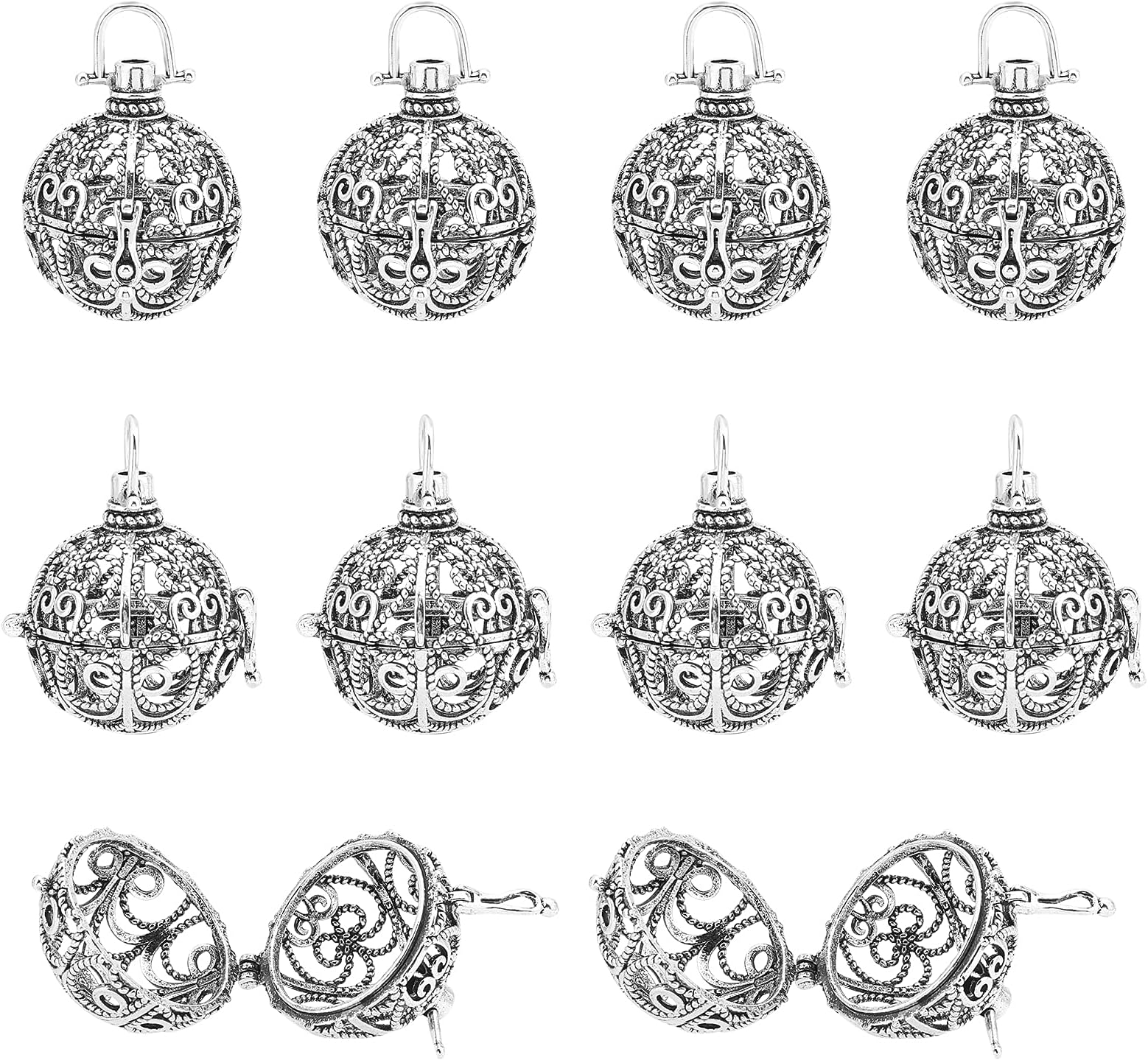 Amazon.com: SUNNYCLUE 10Pcs Cage Charms Pearl Cage Pendant Stone Holder ...