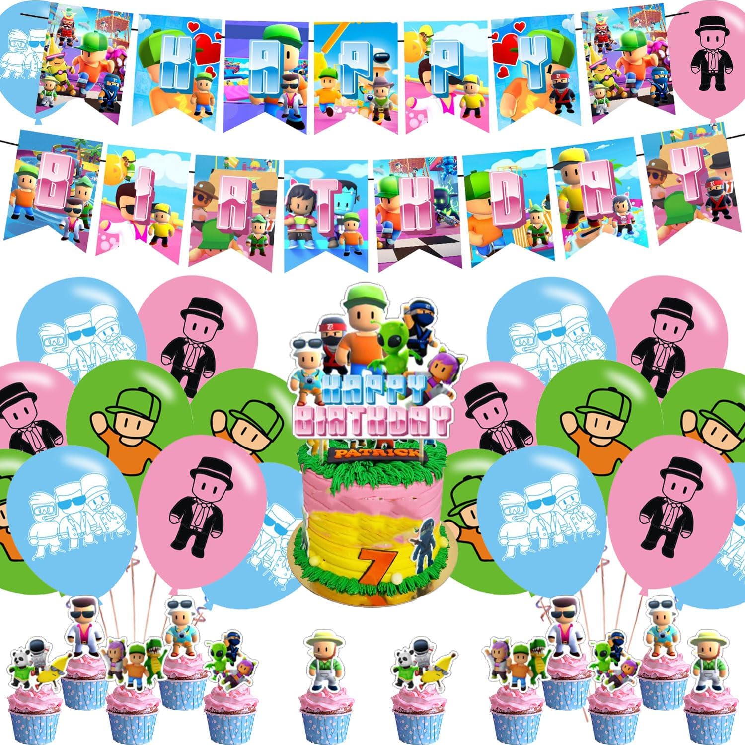Stumble Guys Birthday Decoration,Stumble Guys Party Decorations Include ...