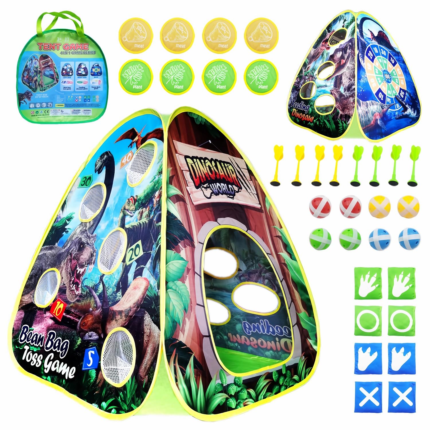 Amazon.com: 33Pcs 4-in-1 Outdoor Game Set for Kids - Bean Bag Toss ...