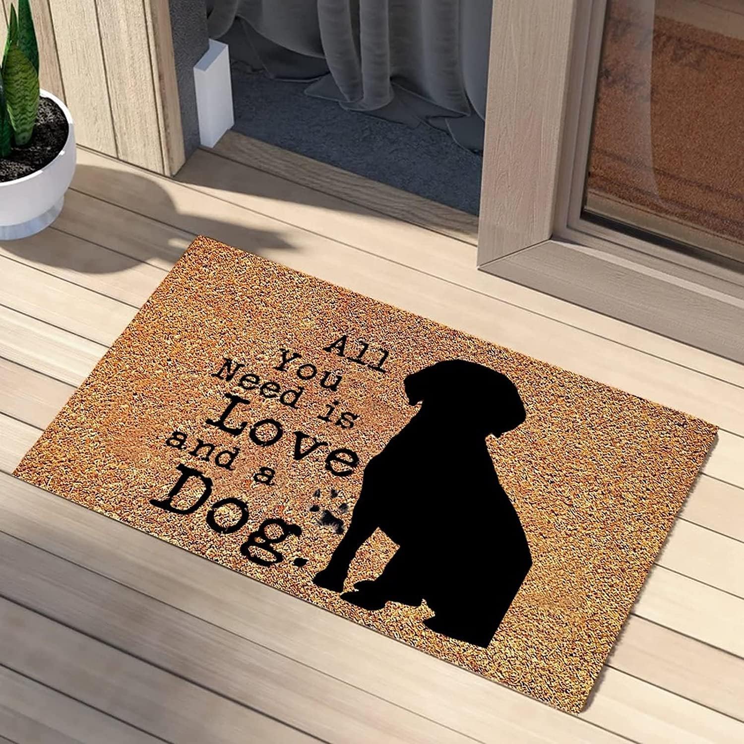 Amazon.com: All You Need is Love and A Dog Entry Mat Coconut Coir Dog ...