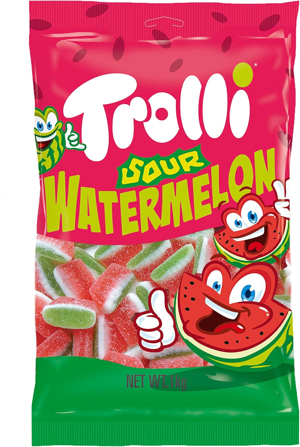 Trolli Sour Watermelon Gummi Lollies 1kg Bulk Bag Tangy Watermelon for ...