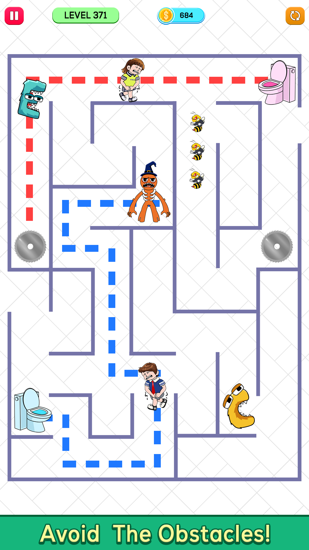 Toilet Monster Rush Race to Draw Puzzle Toilet Game for Poop race Pee ...