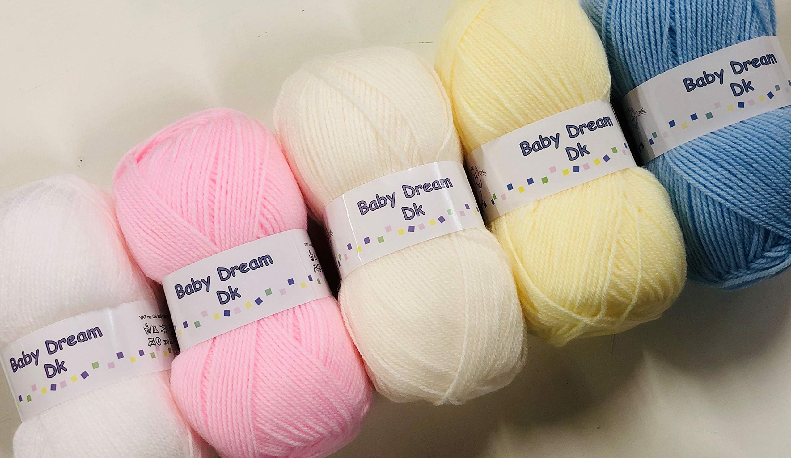 5 x 100g Baby Dream DK, Double Knitting Baby Yarn/Wool (5 x 100g Mixed ...