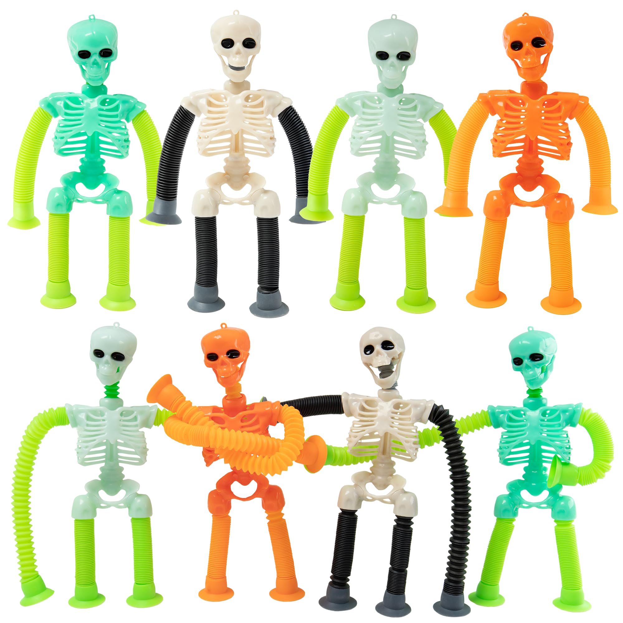 Amazon.com: 8PCS Telescopic Suction Cup Skeleton Toys, Shape Changing ...