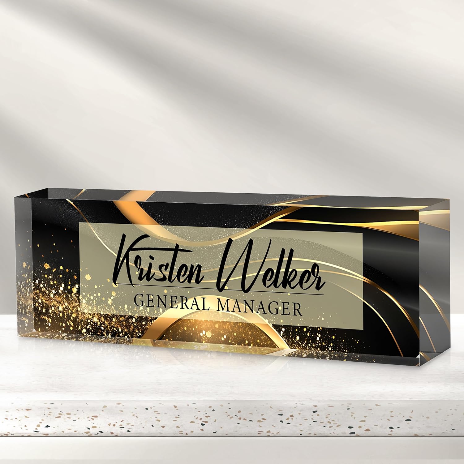 Amazon.com: Custom Office Name Plate for Desk - Desk Name Plate ...