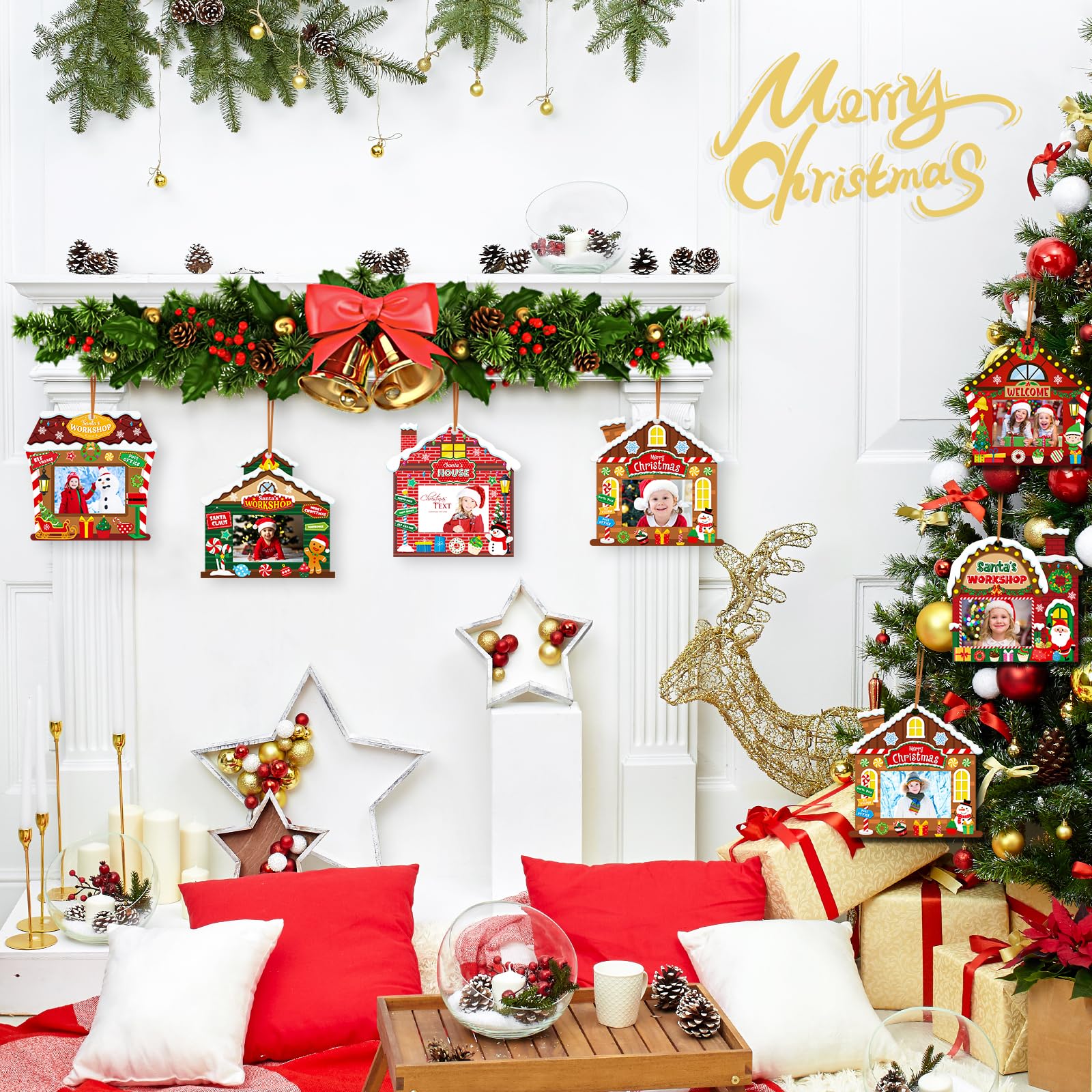 Snapklik.com : 24 Pack Christmas Picture Frame Craft Ornament Kits DIY ...