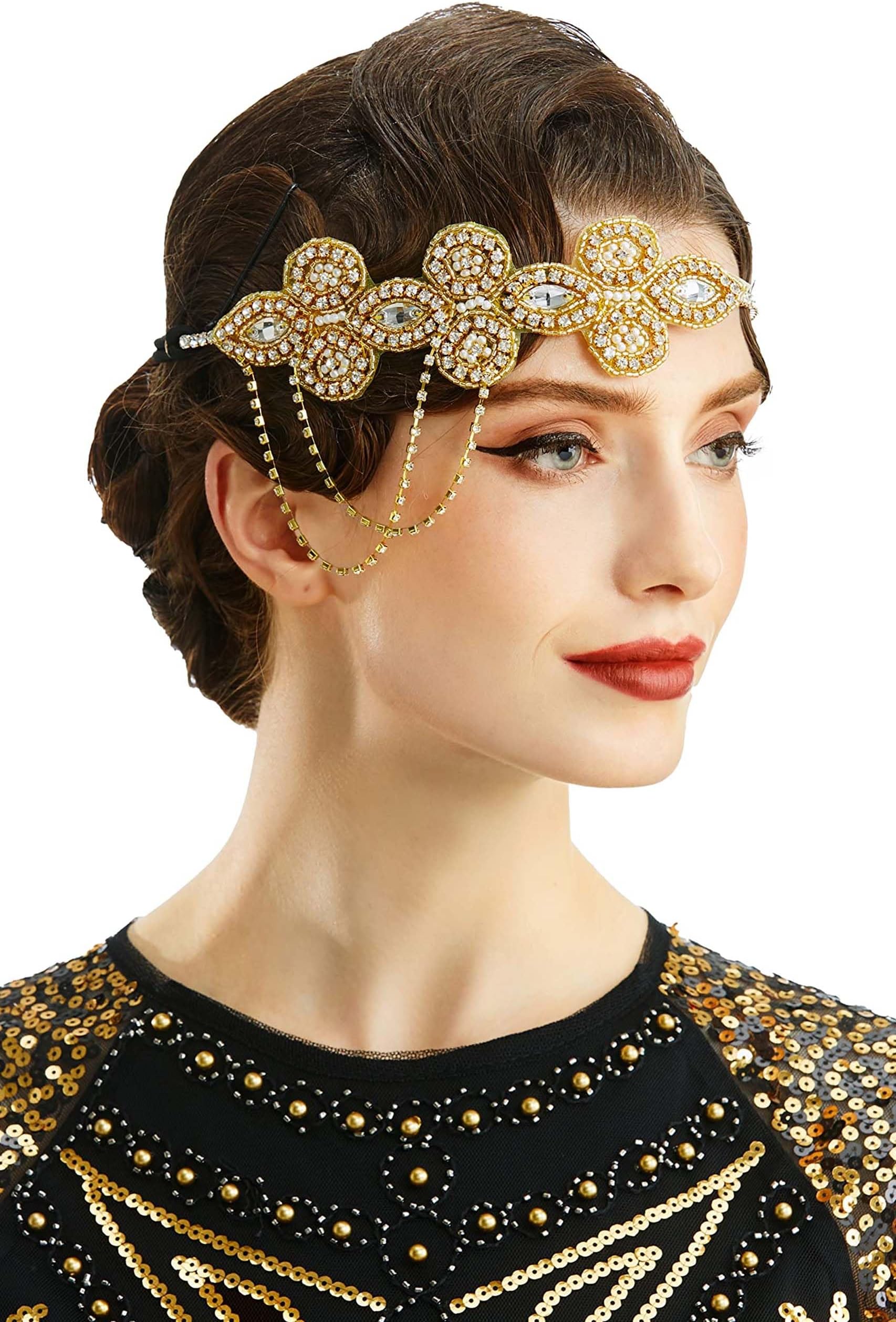 Amazon.com: BABEYOND 1920s Flapper Headband Crystal Great Gatsby ...