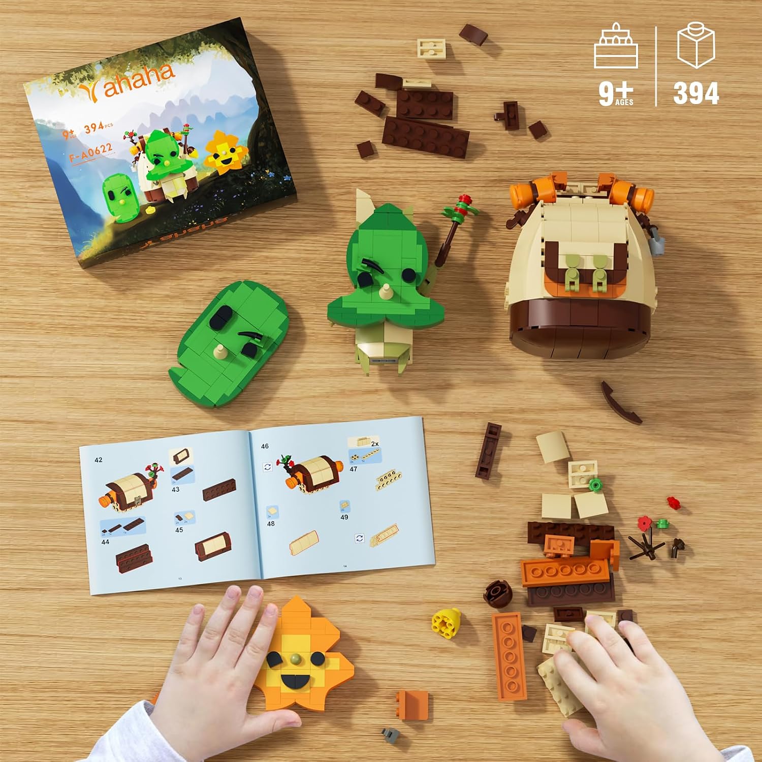 TOTK Korok Building Set, 3 in 1 Cute Yahaha Korok Backpack Face Swap ...