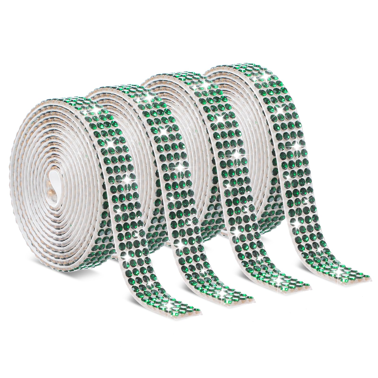 Amazon.com: Self Adhesive Rhinestone Ribbons 4 Rolls Bling Crystal ...