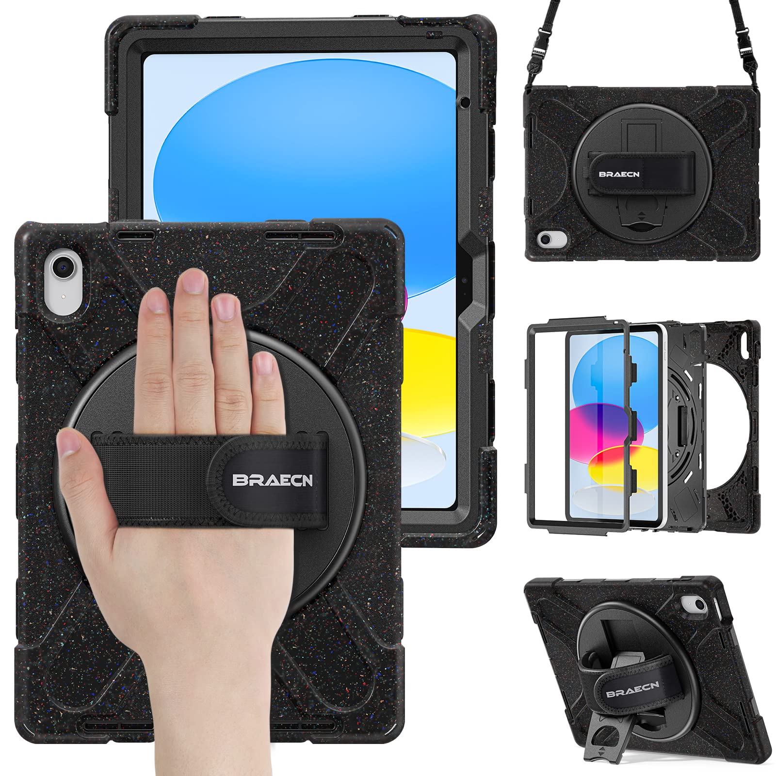 Amazon.com: BRAECN 10th Generation iPad Case 2022 with 360° Rotating ...