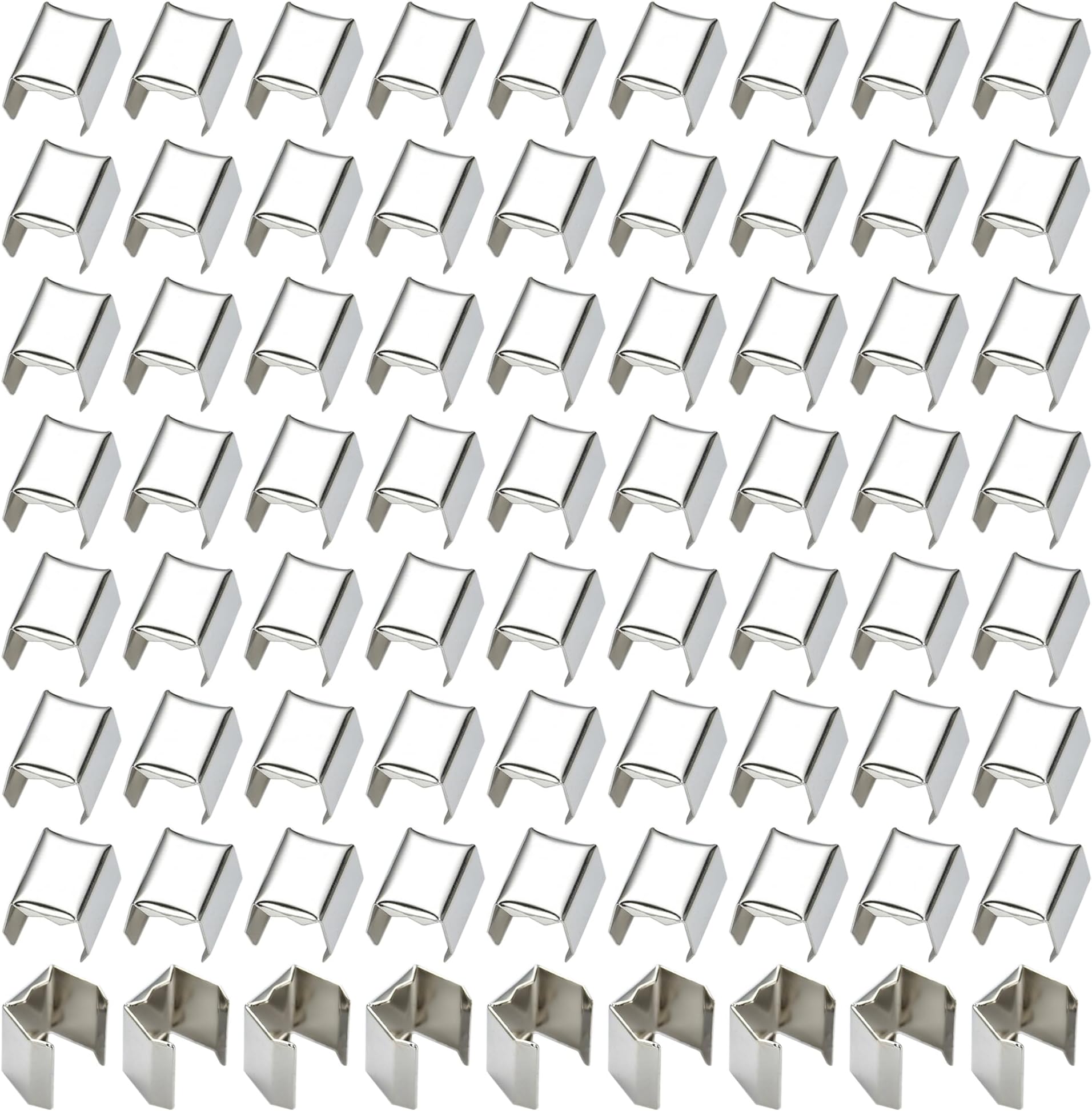 Amazon.com: 200Pcs 6x11mm Fold Over End Caps Fasteners Clamps, End ...