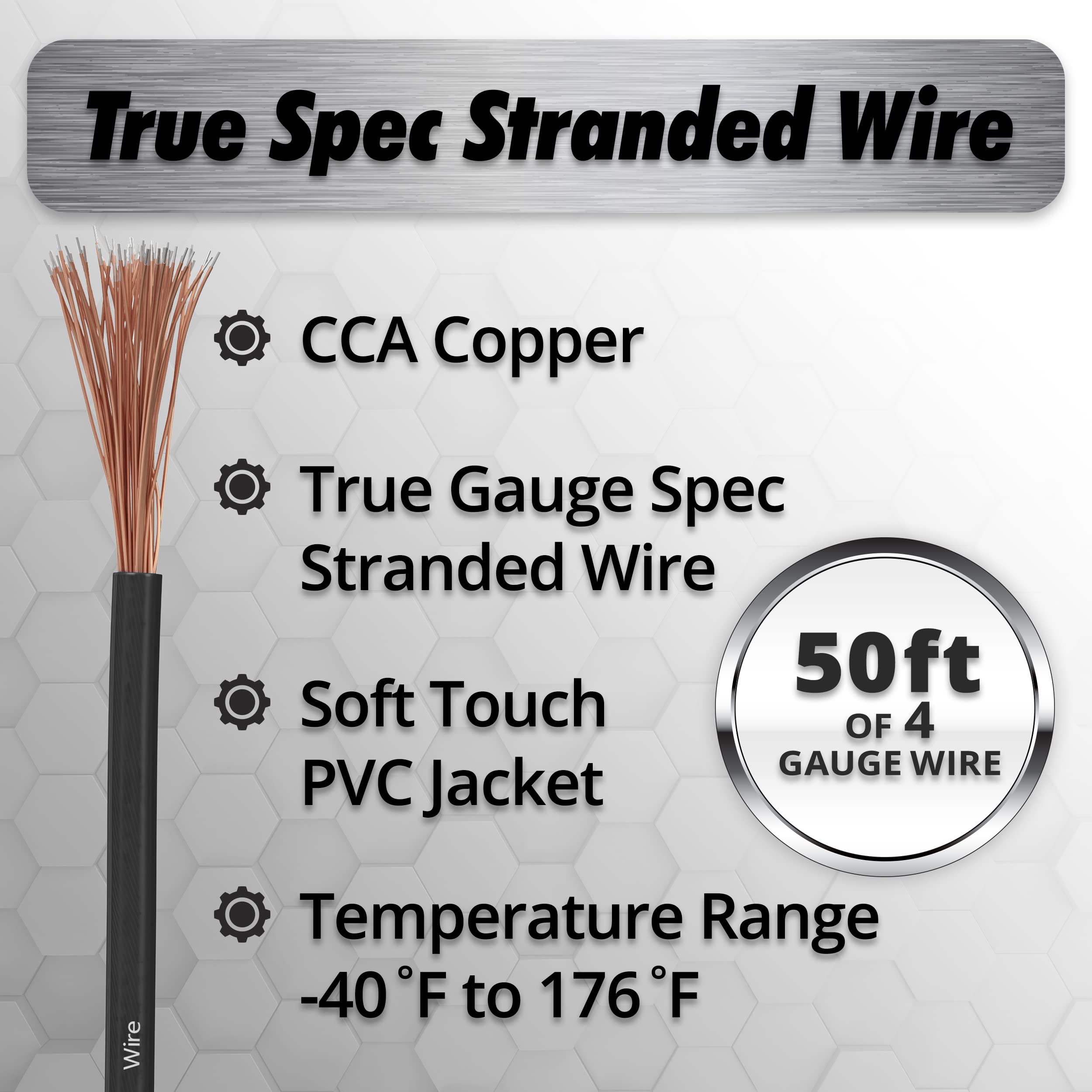 Car Speakers Car Subwoofer InstallGear 4 Gauge Copper Clad Aluminum ...