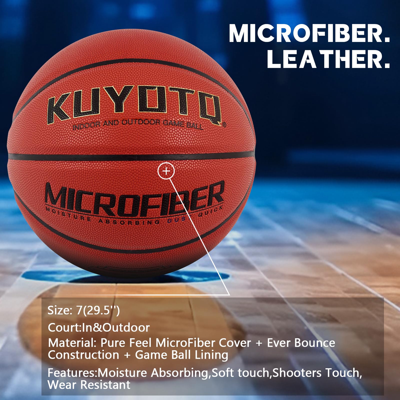 Snapklik.com : KUYOTQ Size 7 Microfiber Leather Basketball 29.5", Mens ...