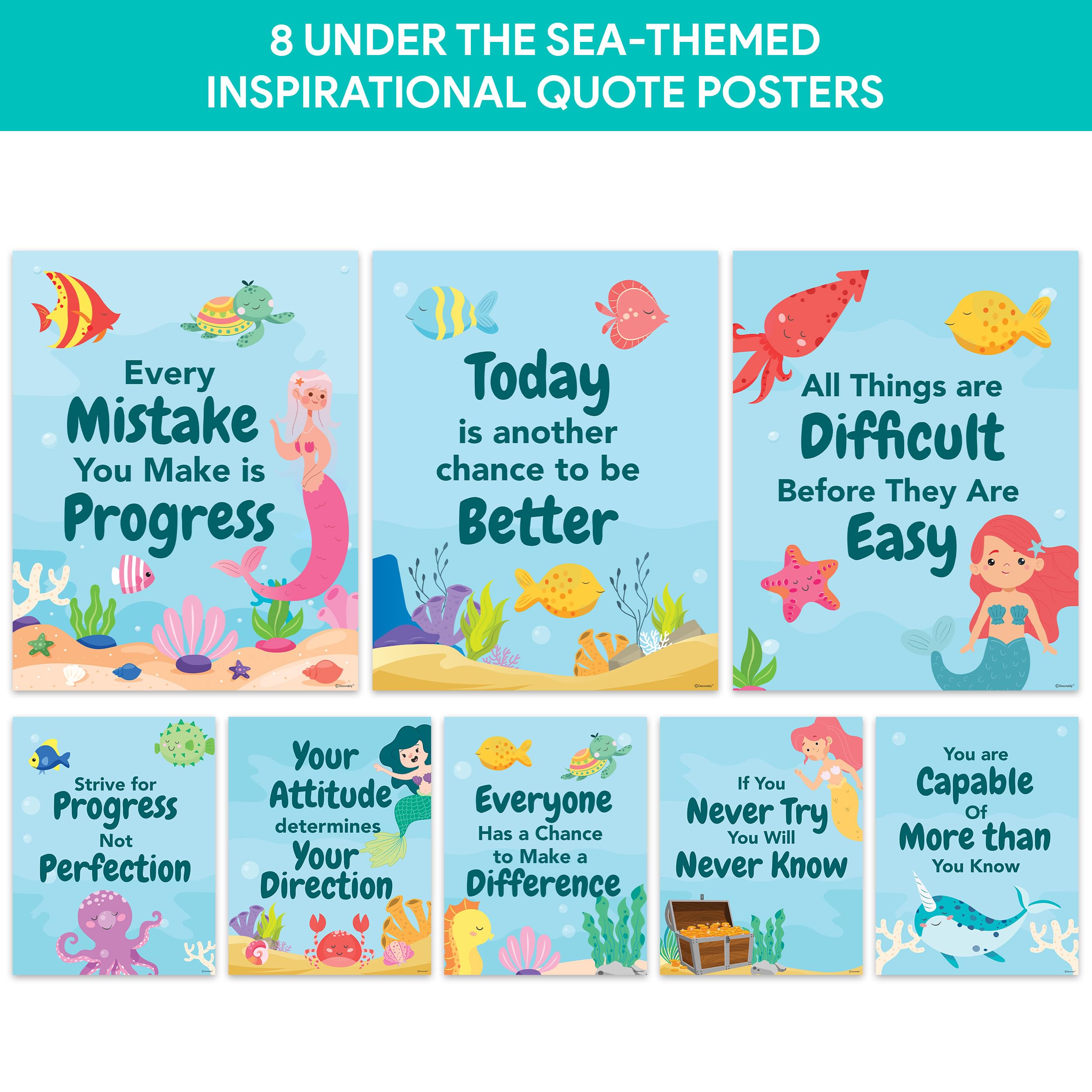 Snapklik.com : Decorably 15 Under The Sea Welcome Posters Classroom ...