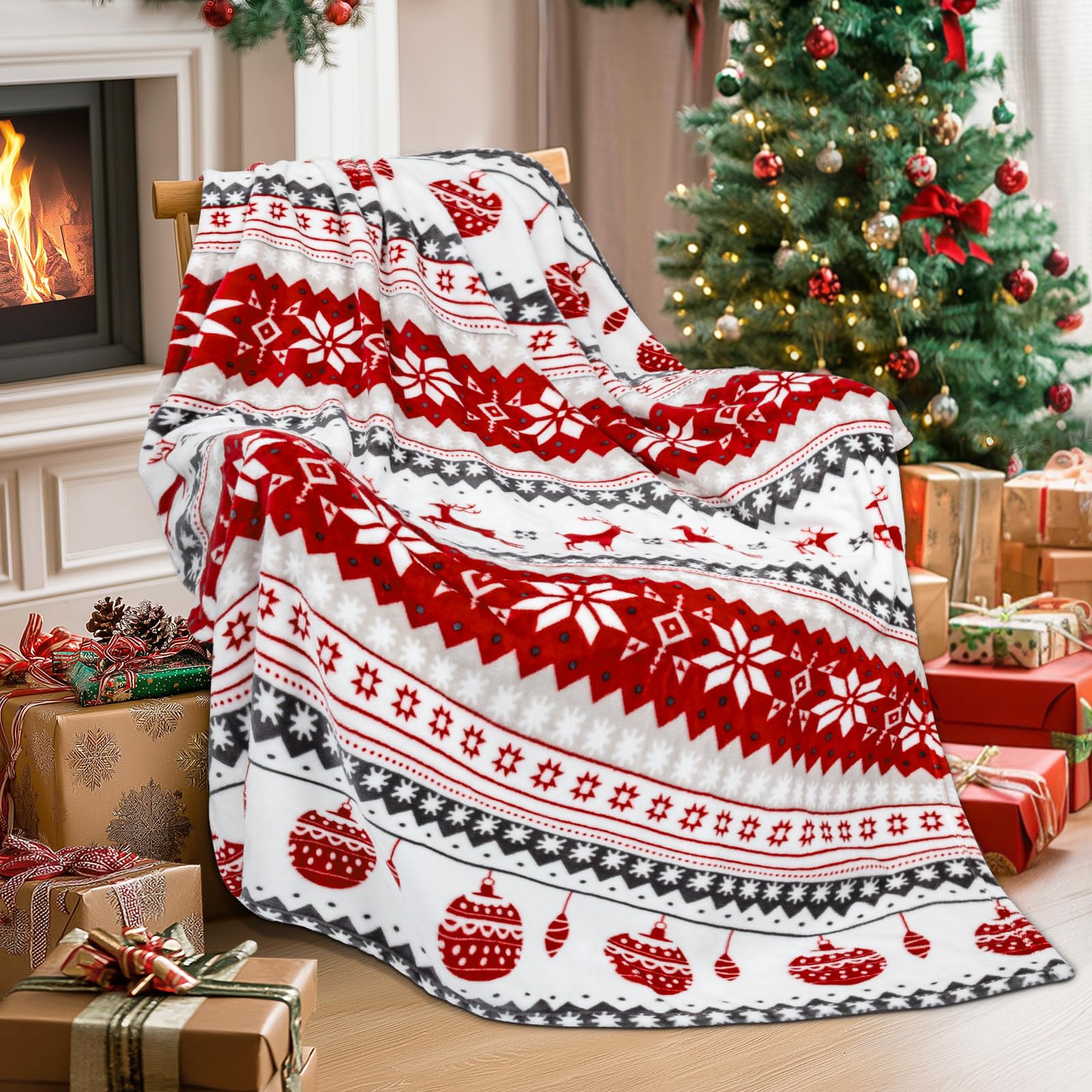 Amazon.com: MACEVIA Christmas Throw Blanket for Couch, Holiday ...