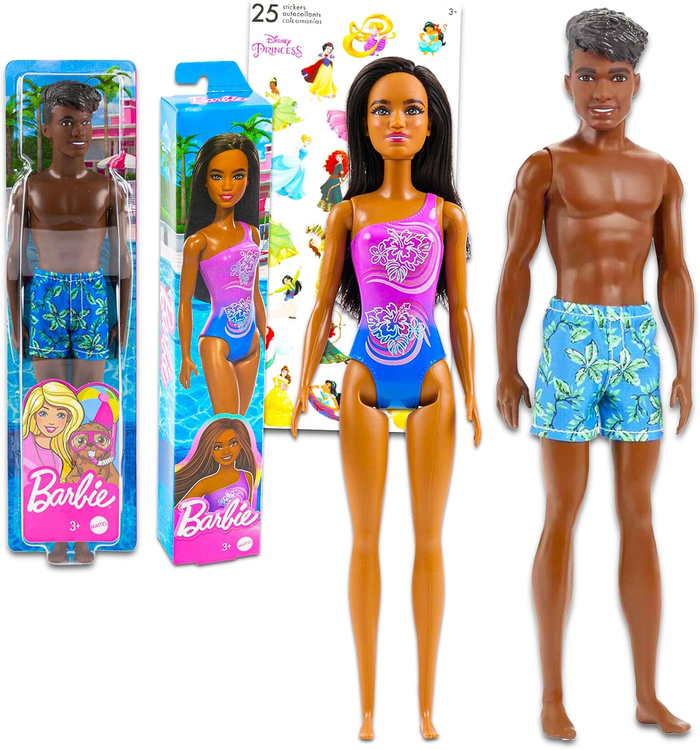 Amazon.com: Barbie and Ken Doll Set for Kids - Bundle with Beach Barbie Doll and Beach Ken Doll ...