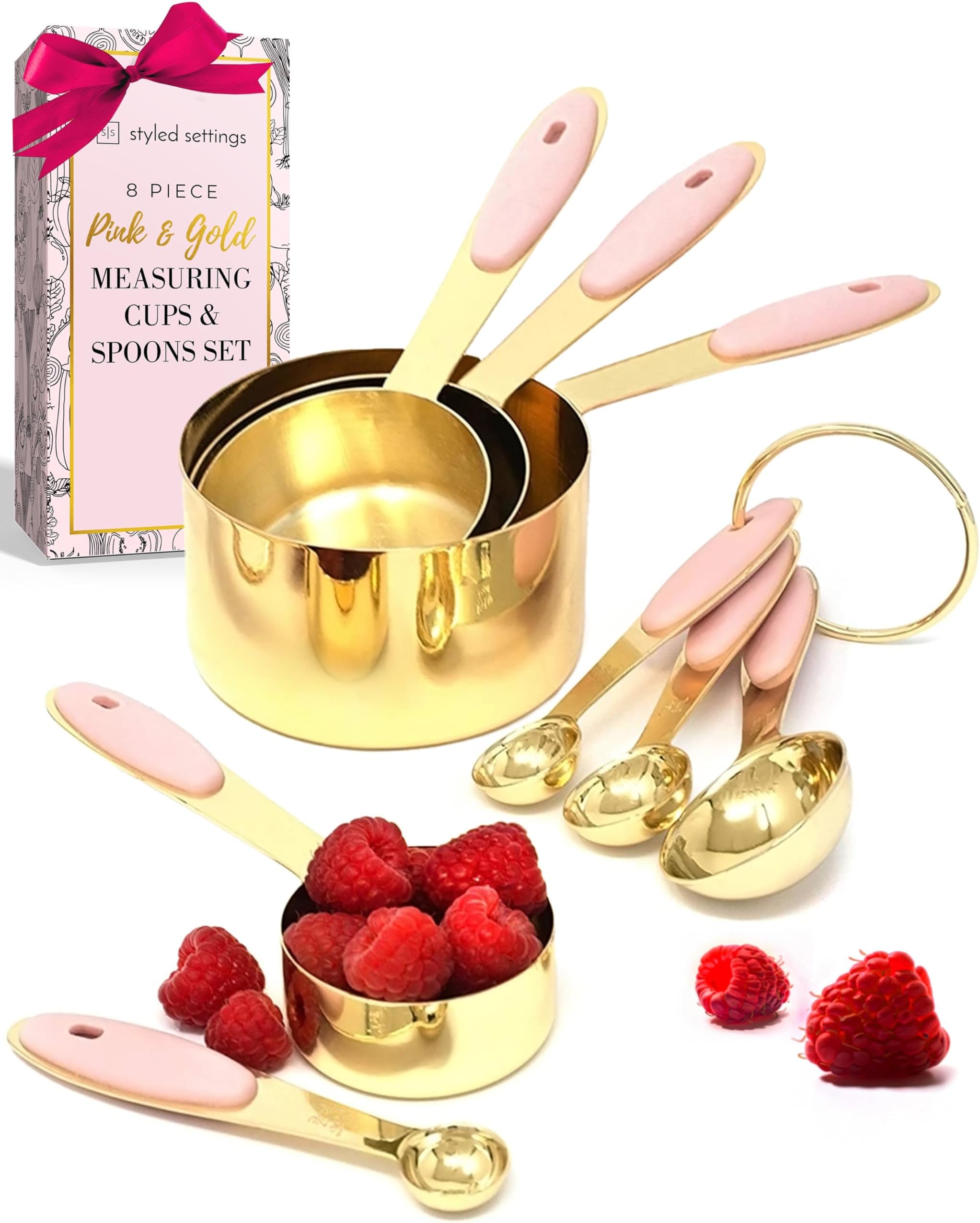 Amazon.com: Paris Hilton Measuring Cups and Spoons Set, Stainless Steel ...