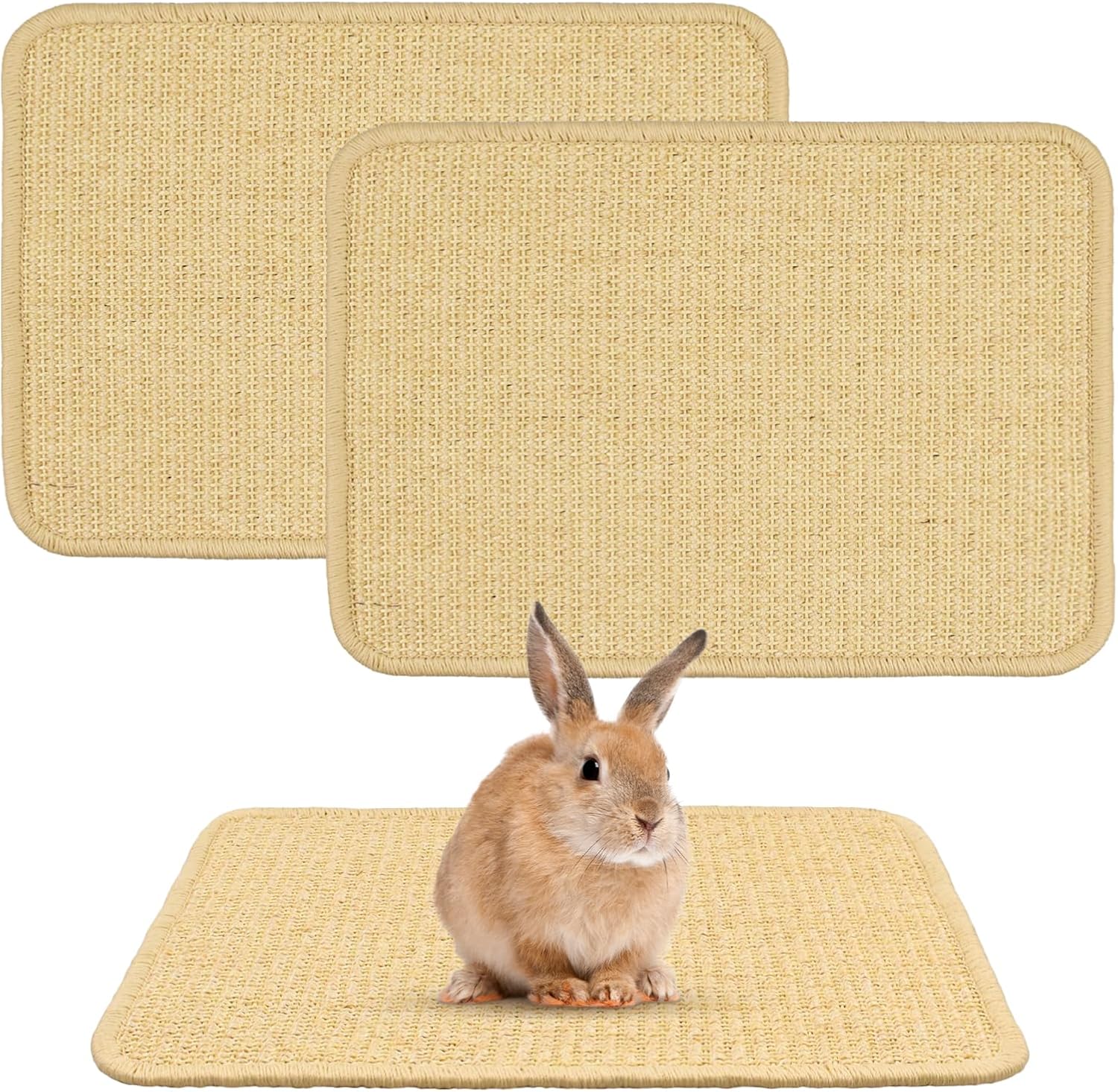 Amazon.com : Aifong 2 Pcs Rabbit Scratch Mat 16"x12" Natural Bunny ...