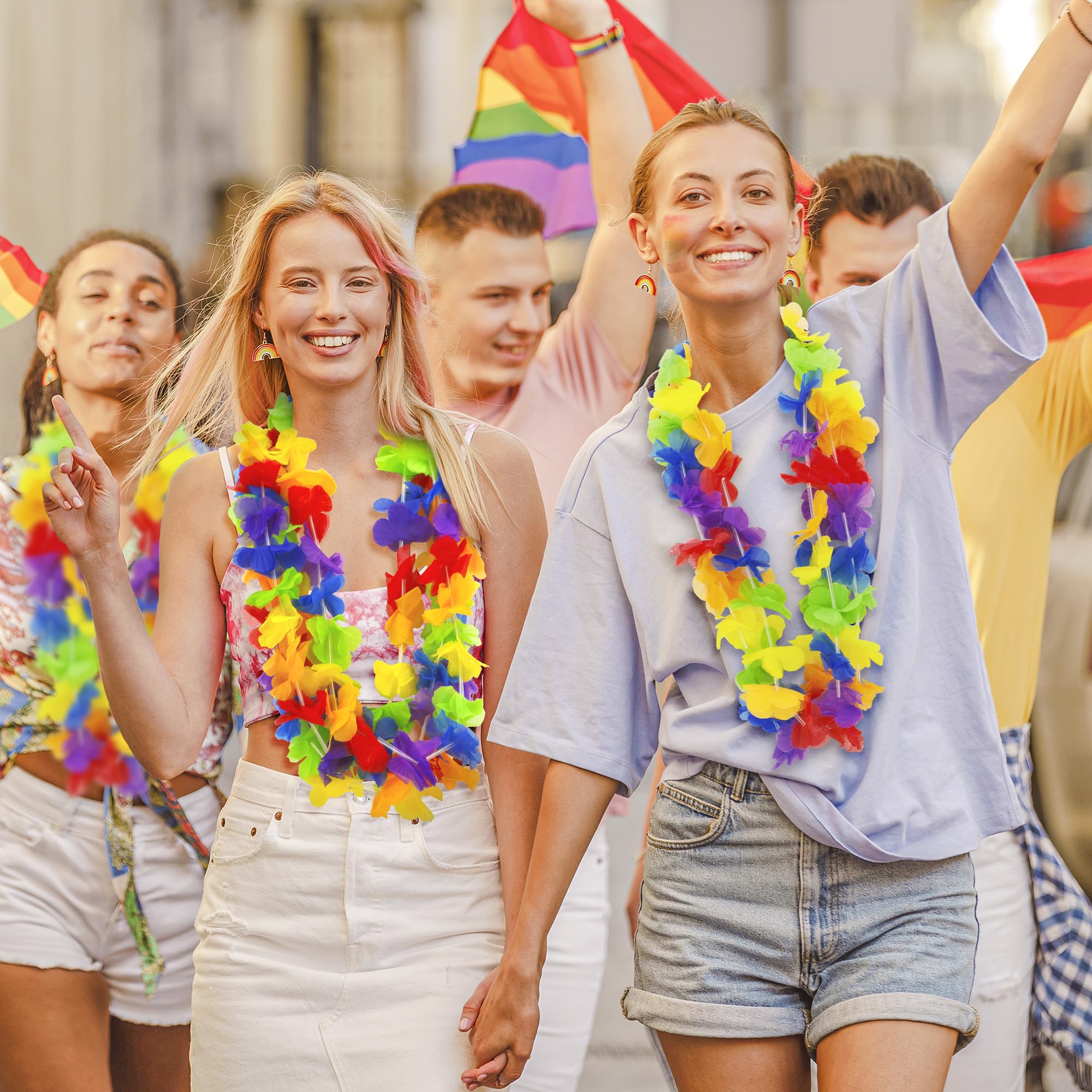 Snapklik.com : Pride Accessories, 24pcs LGBTQ Floral Leis Decorations ...