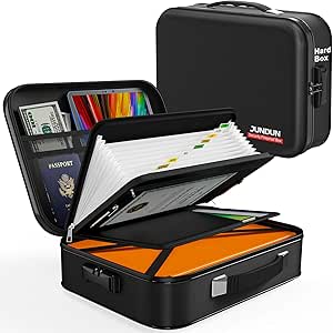 Amazon.com: JUNDUN Fireproof Document Box,Hard Case Fireproof Document ...