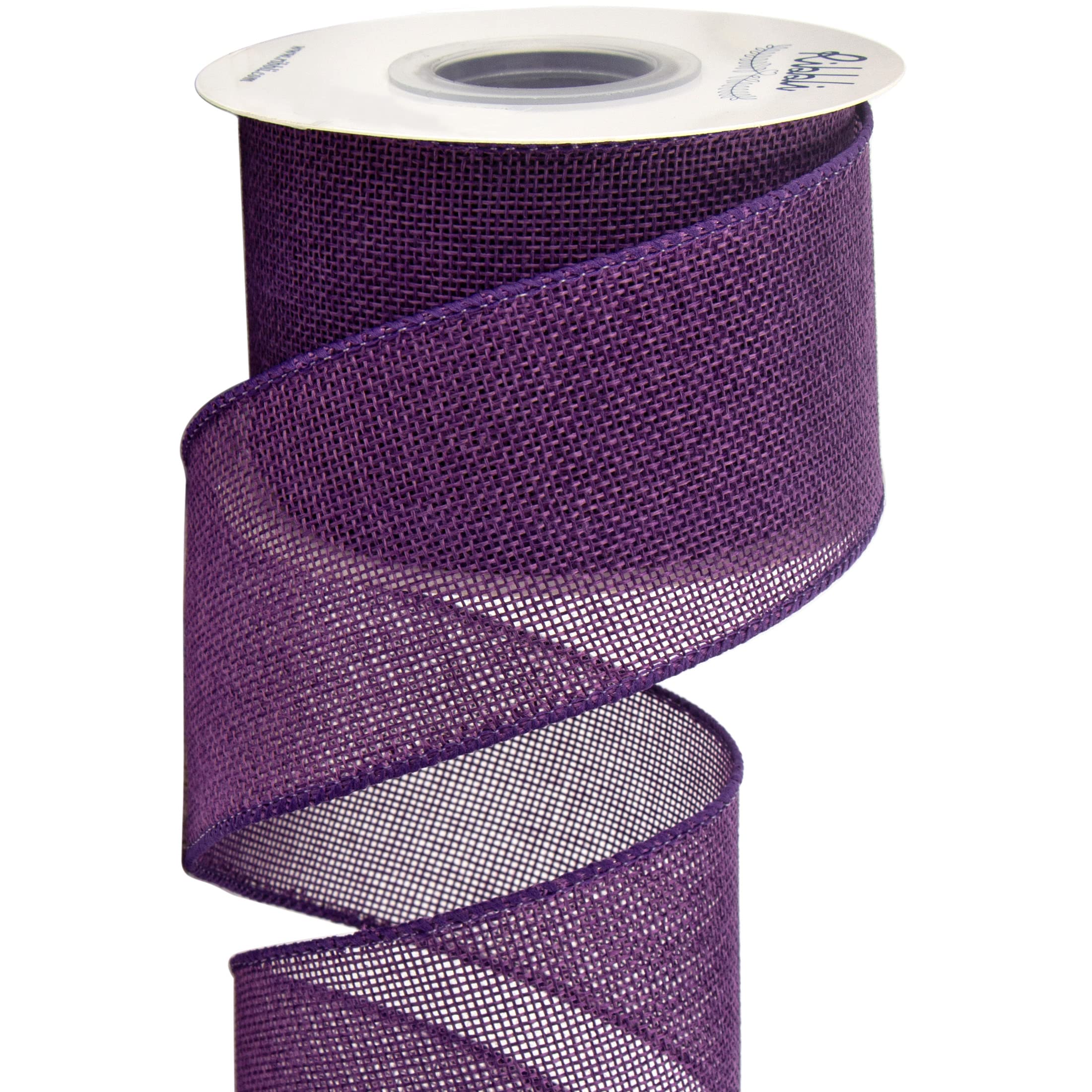 Snapklik.com : Dark Purple Burlap Wired Ribbon, 2-1/2 Inch X 10 Yard ...
