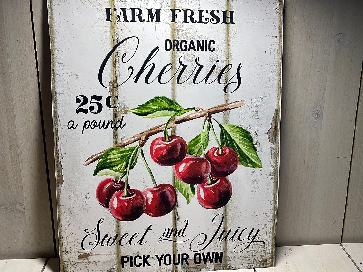 Amazon.com: MATou Kitchen Farm Fresh Cherries Wall Decor,Cherry Sign ...