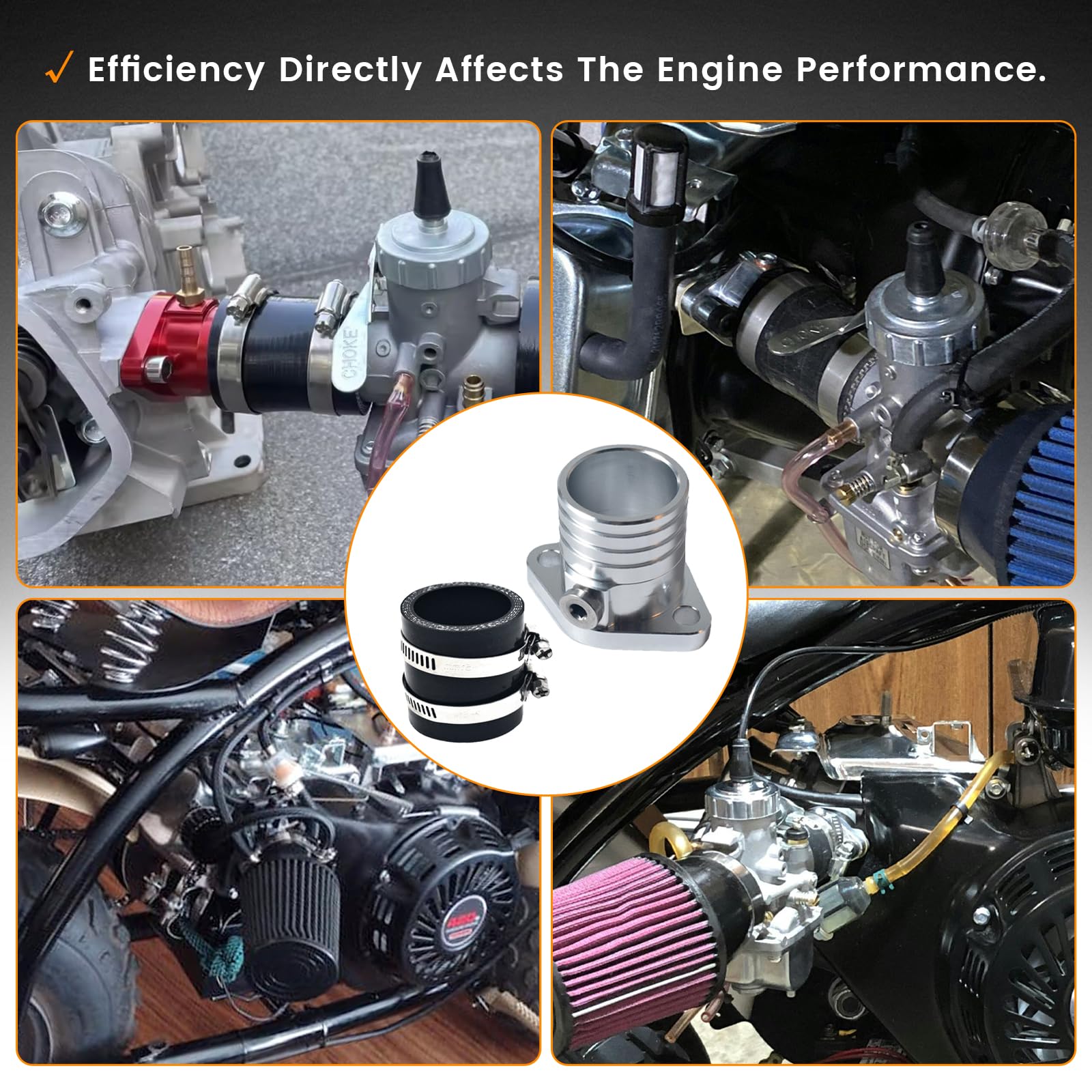 Snapklik.com : Racing Intake Pipe Inlet Manifold Adapter Kit For ...