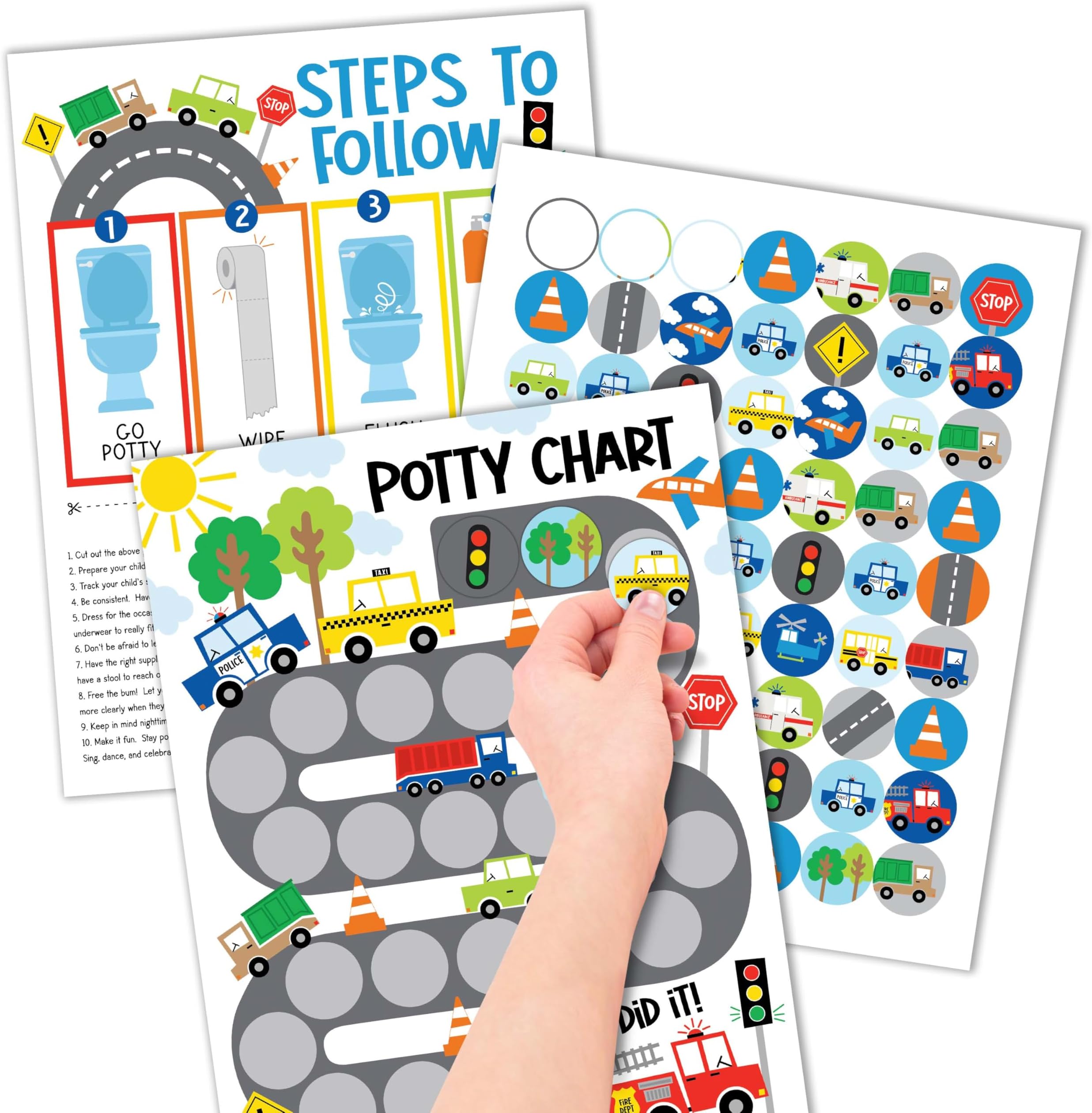 Amazon.com: Construction Potty Training Reward Chart with Stickers ...