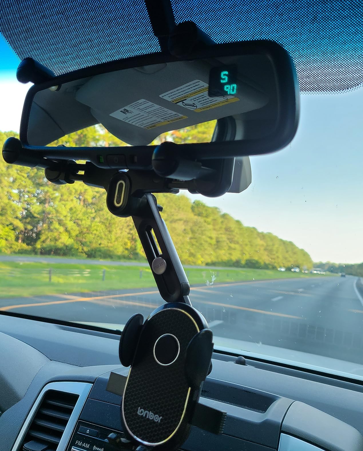 Amazon.com: Phone Mount for Car,2024 New Rear View Mirror Phone Holder ...