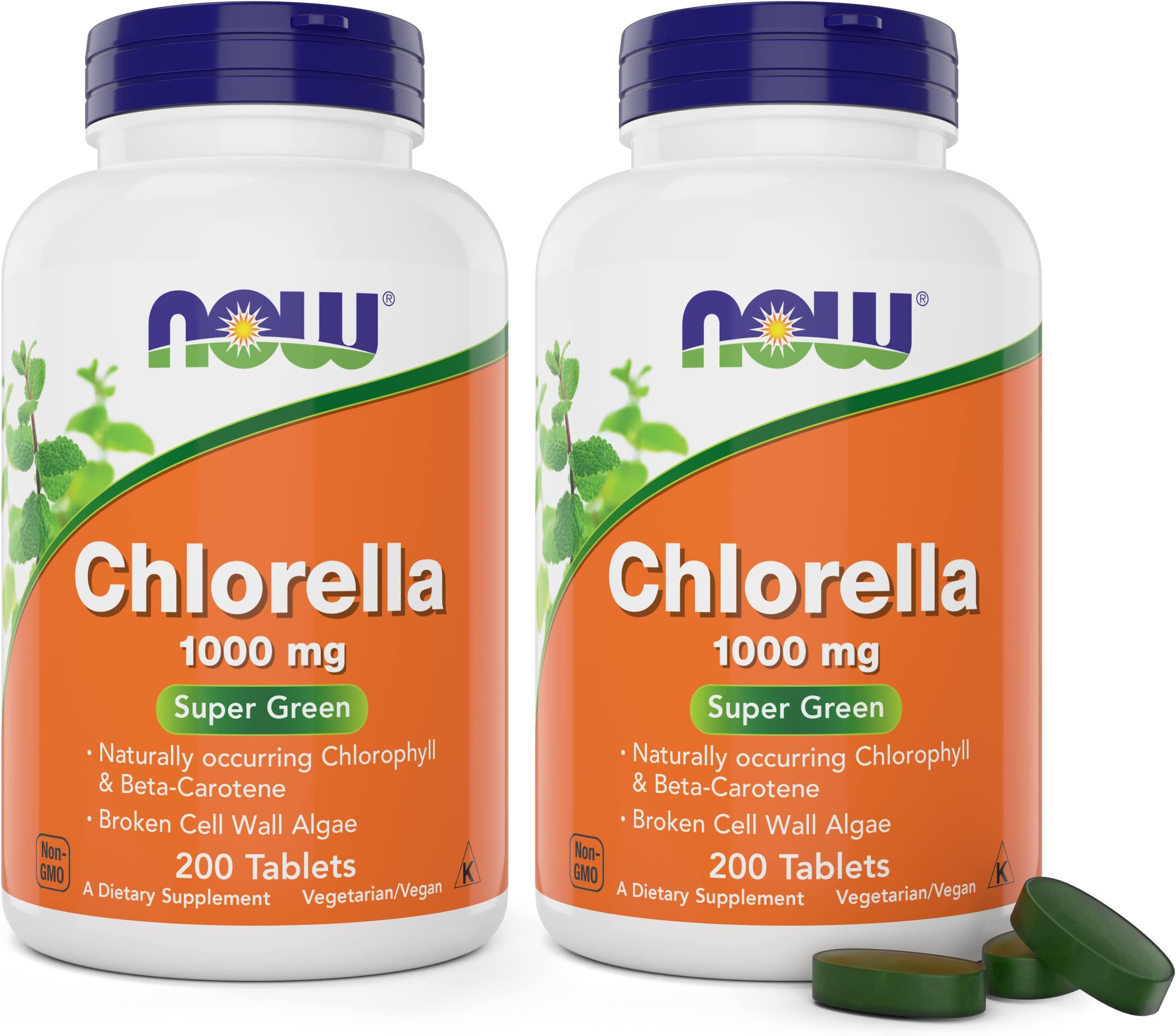 Amazon.com: Now Chlorella 1000mg Tablets - 200 Count (Pack of 2 ...