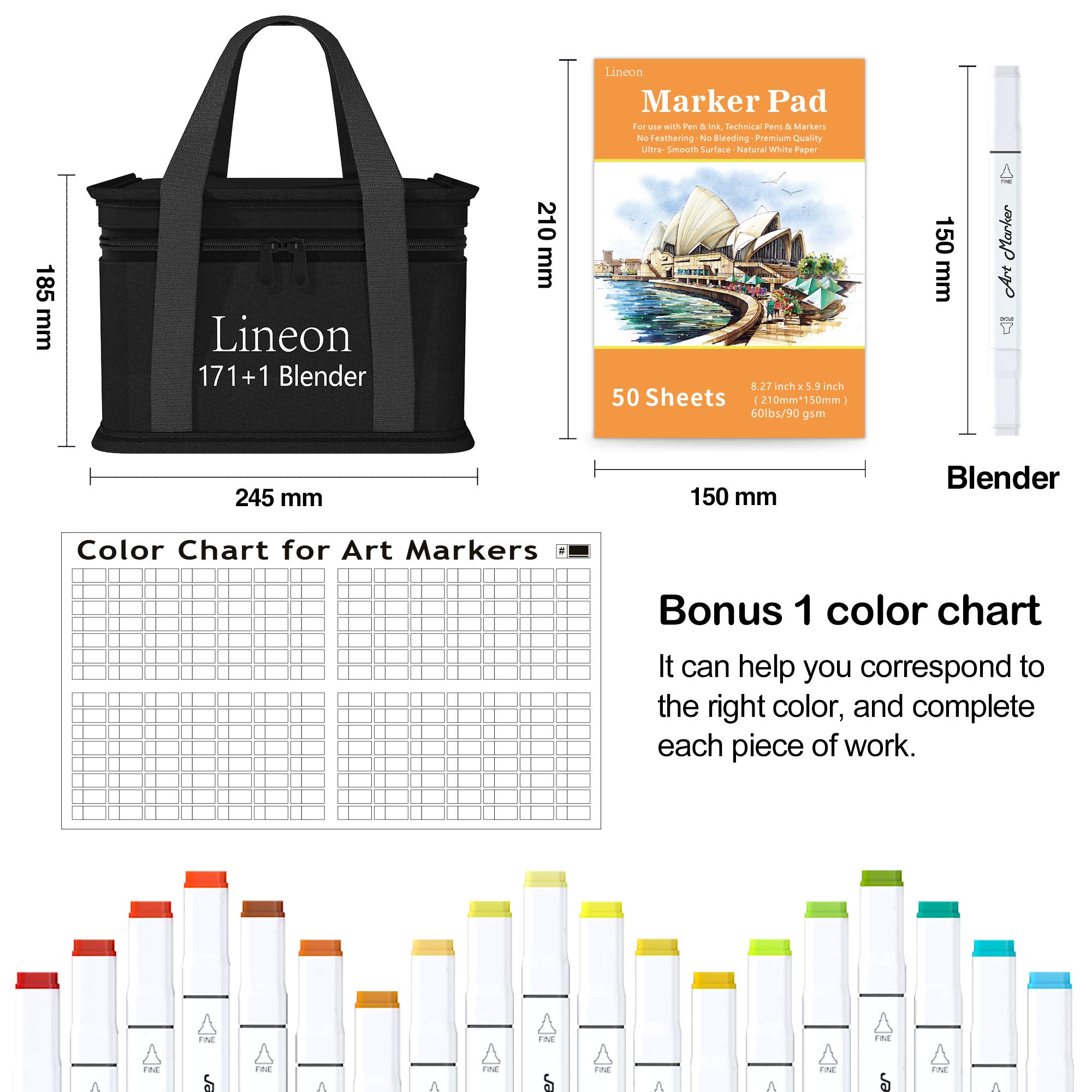 Rotuladores artísticos Lineon de 172 colores a base de...B083HY58Q1 ...