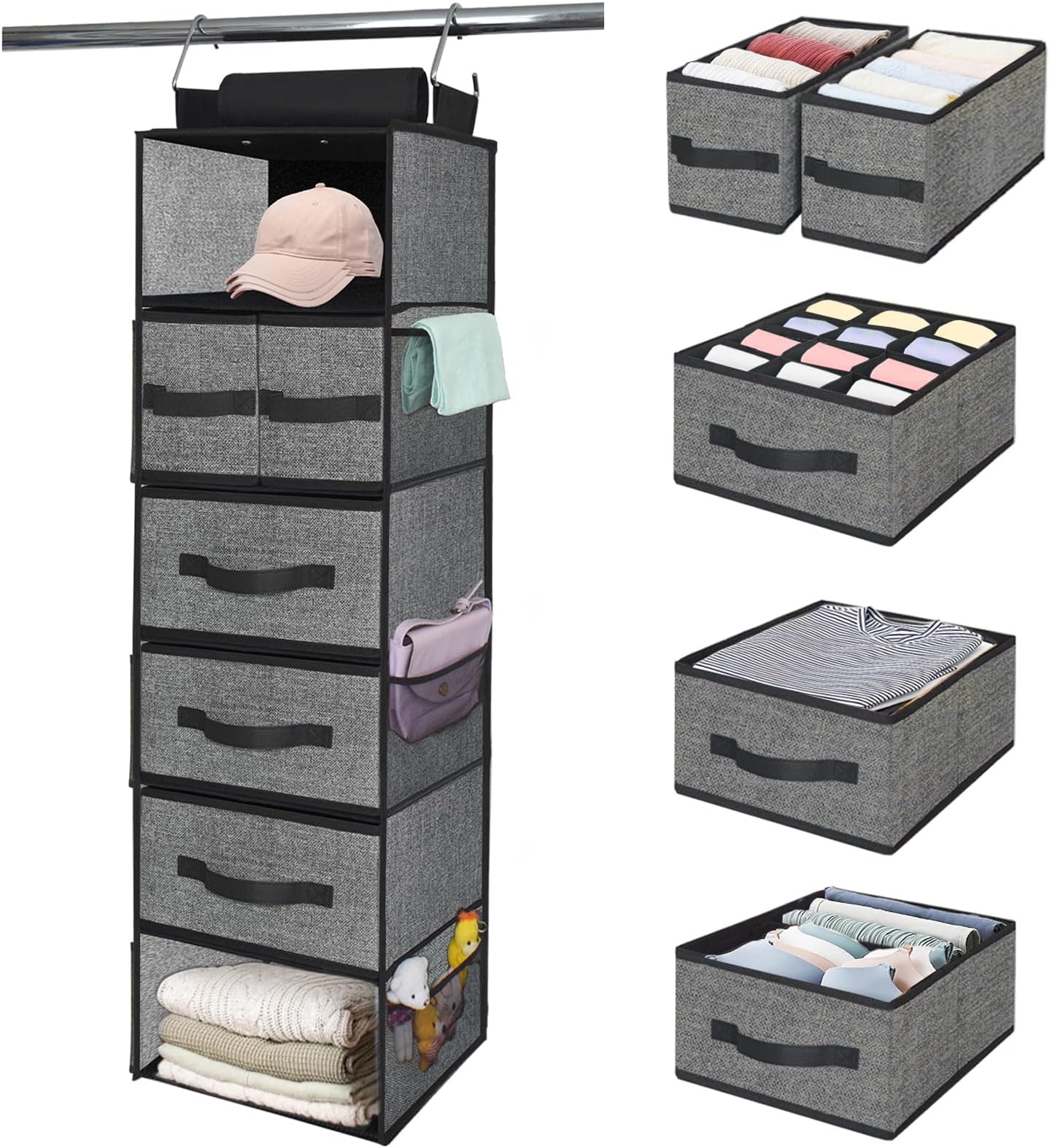 Amazon.com: HSD Houseware Hanging Closet Organizer with Drawers ...