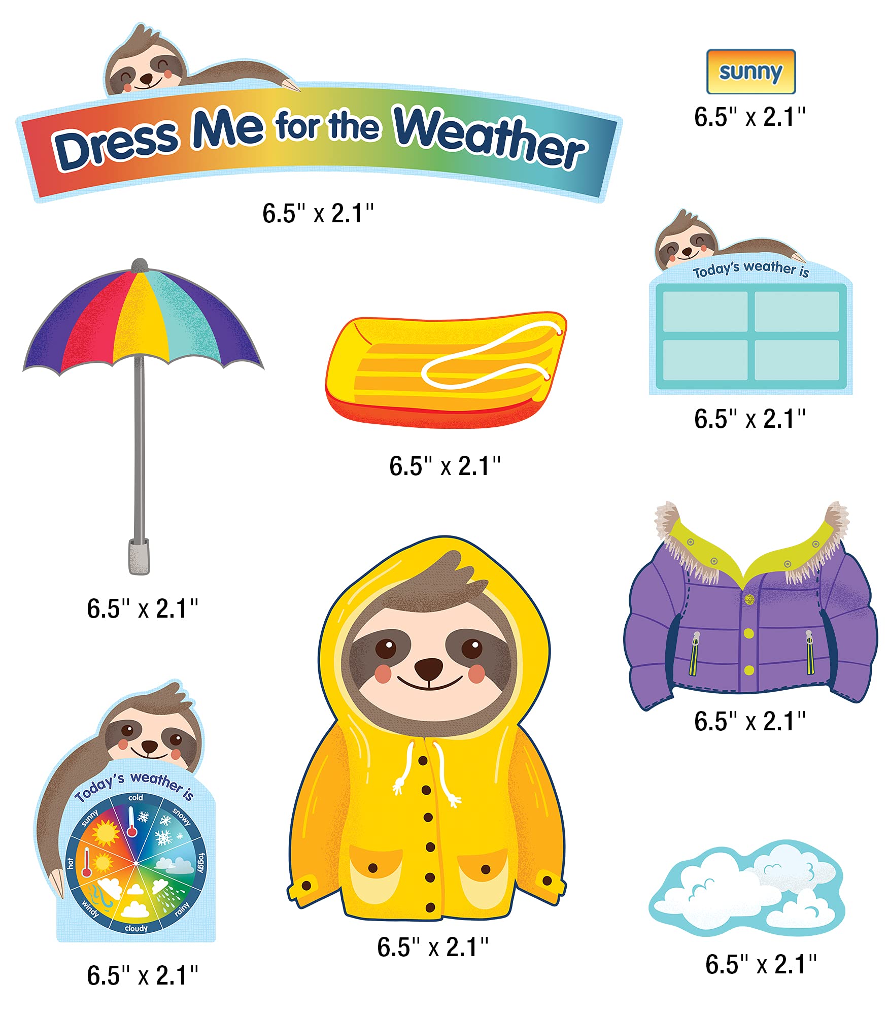 Carson Dellosa One World Sloth Weather Bulletin Board Set—Seasons and ...