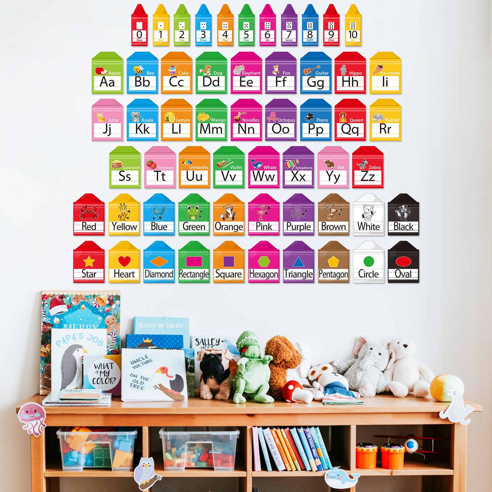 Snapklik.com : 57 Pcs Alphabet Number For Classroom Wall Crayon ...