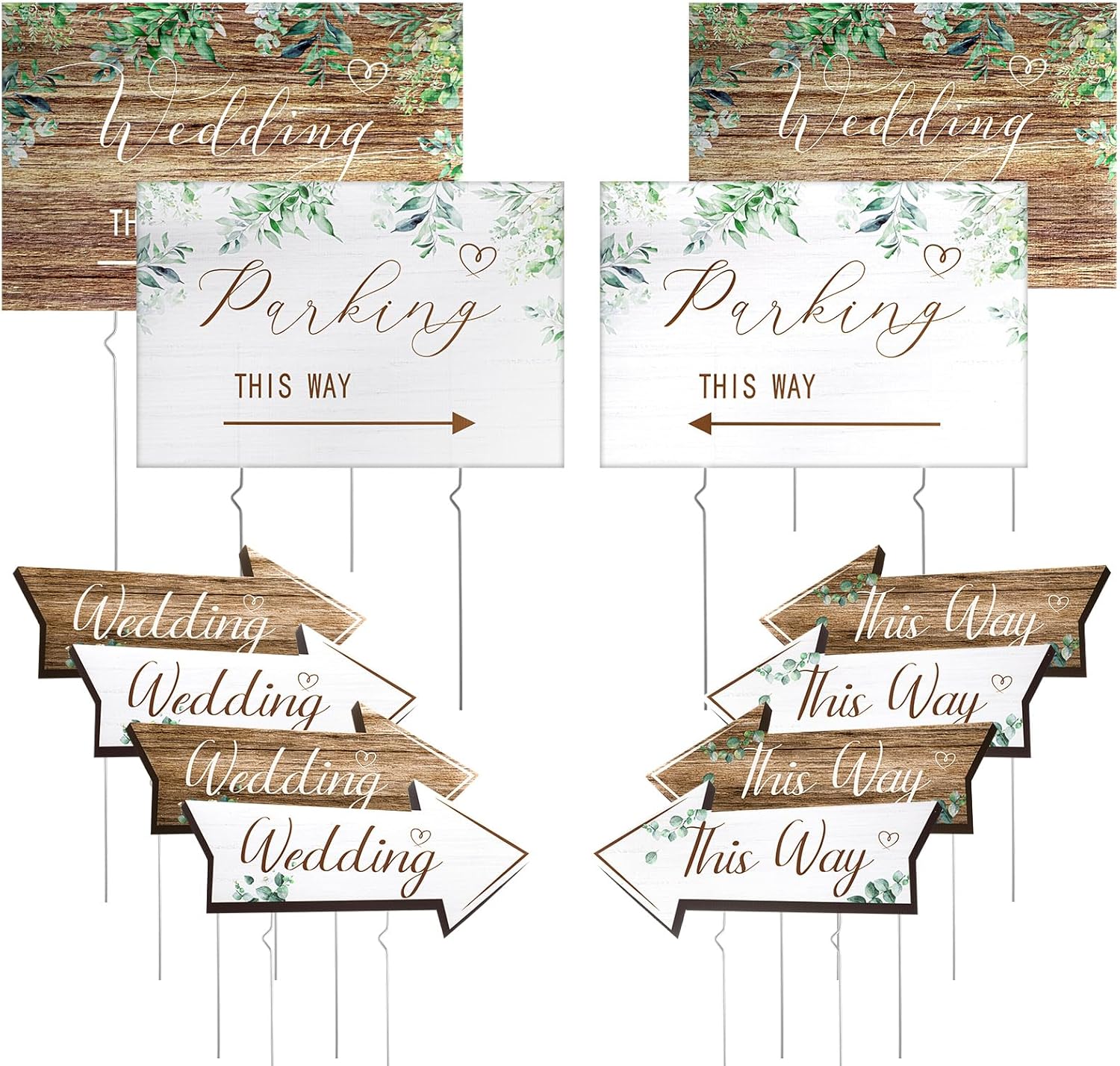 Amazon.com : Wenqik 10 Pcs Wedding This Way Directional Parking Signs ...