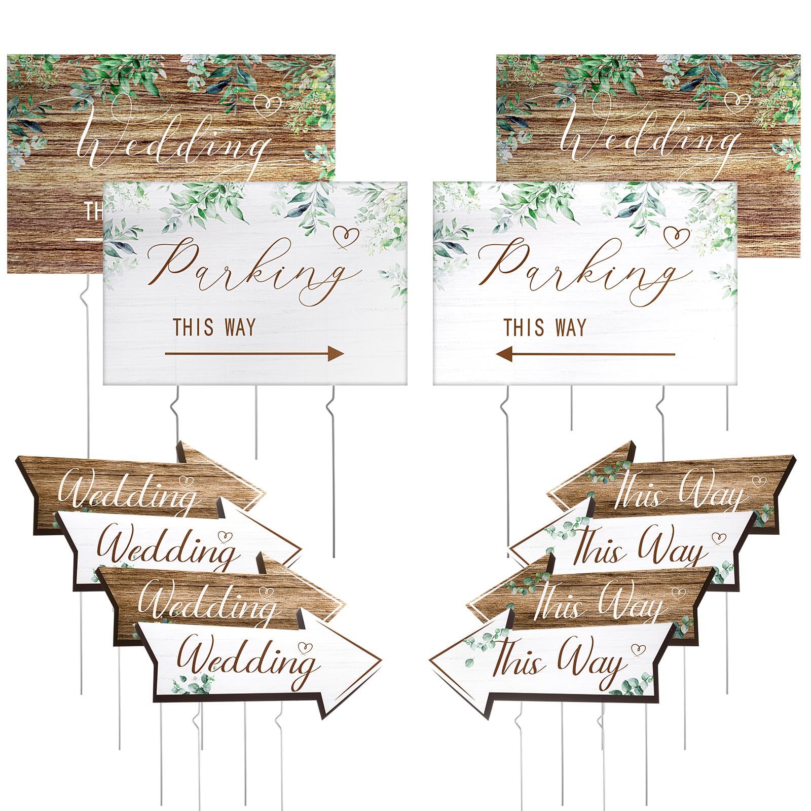 Amazon.com : Wenqik 10 Pcs Wedding This Way Directional Parking Signs ...