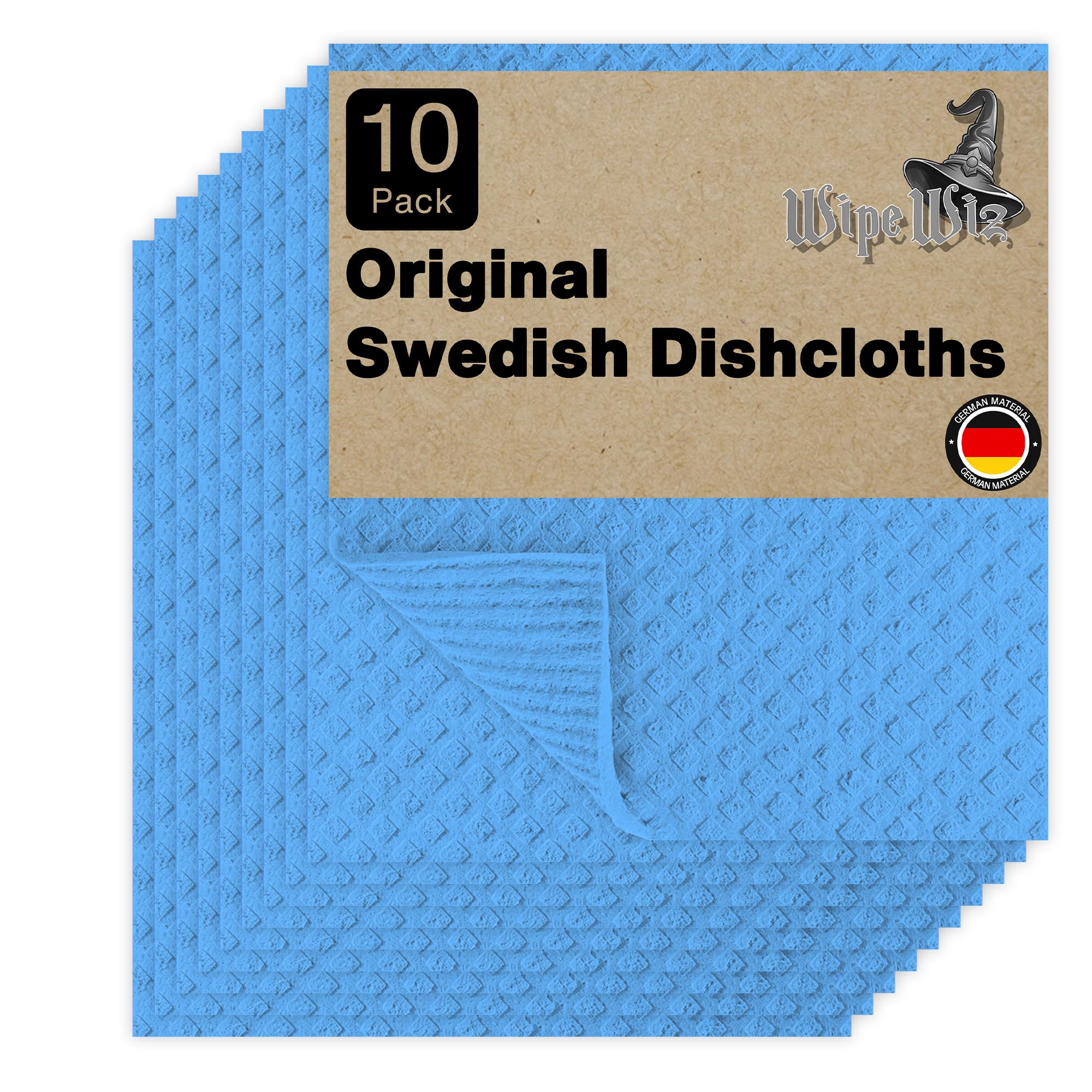 Amazon.com: WipeWiz - Swedish DishCloths - 10 Pack (Blue), (German ...