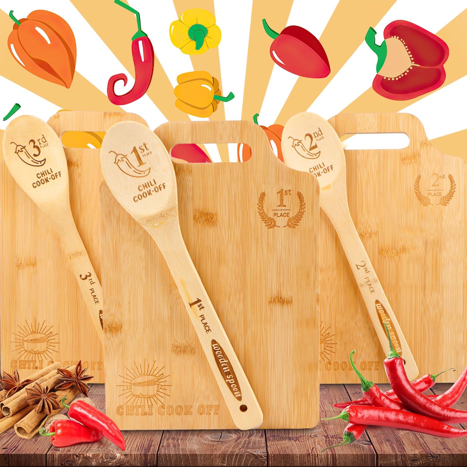 Fun Cooking Gifts Teenyyou Chili Cook Off Trophy Set - 1st 2nd 3rd ...