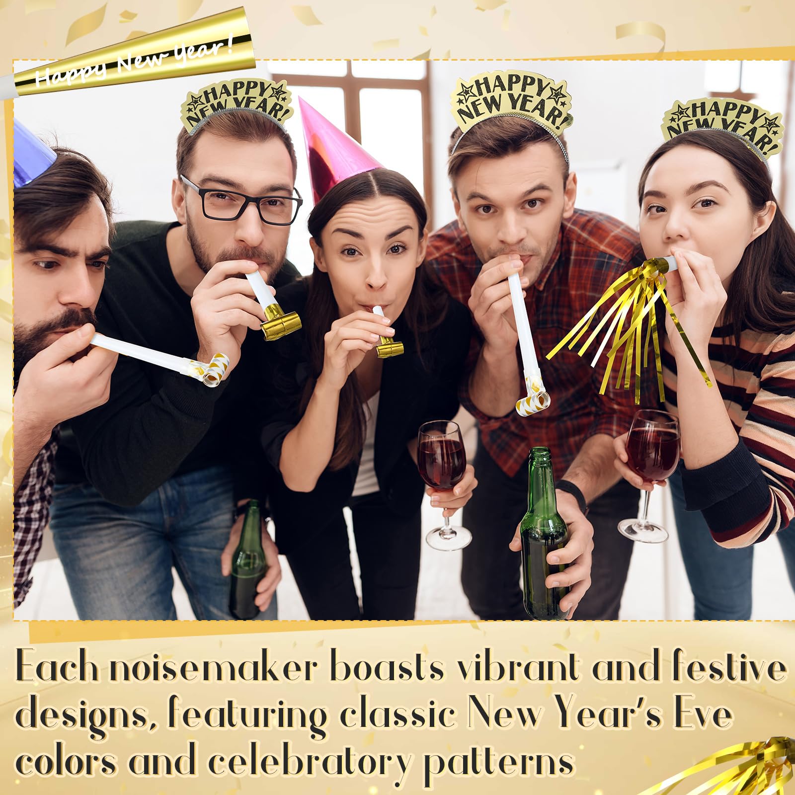 Snapklik.com : Lenwen 18 Pcs Happy New Years Eve Party Supplies 2025 ...